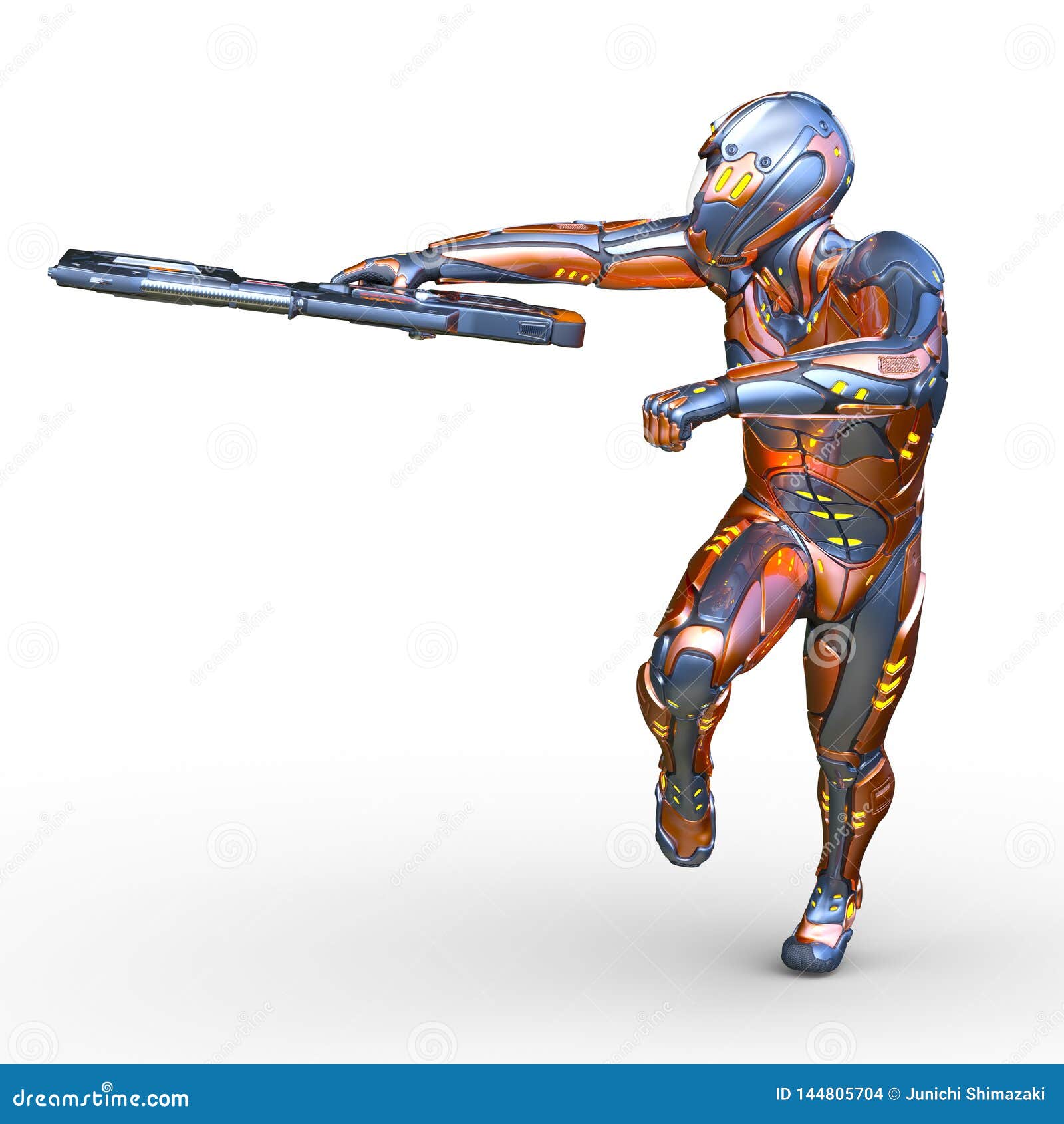 3D CG Rendering of Cyber Man Stock Illustration - Illustration of body ...