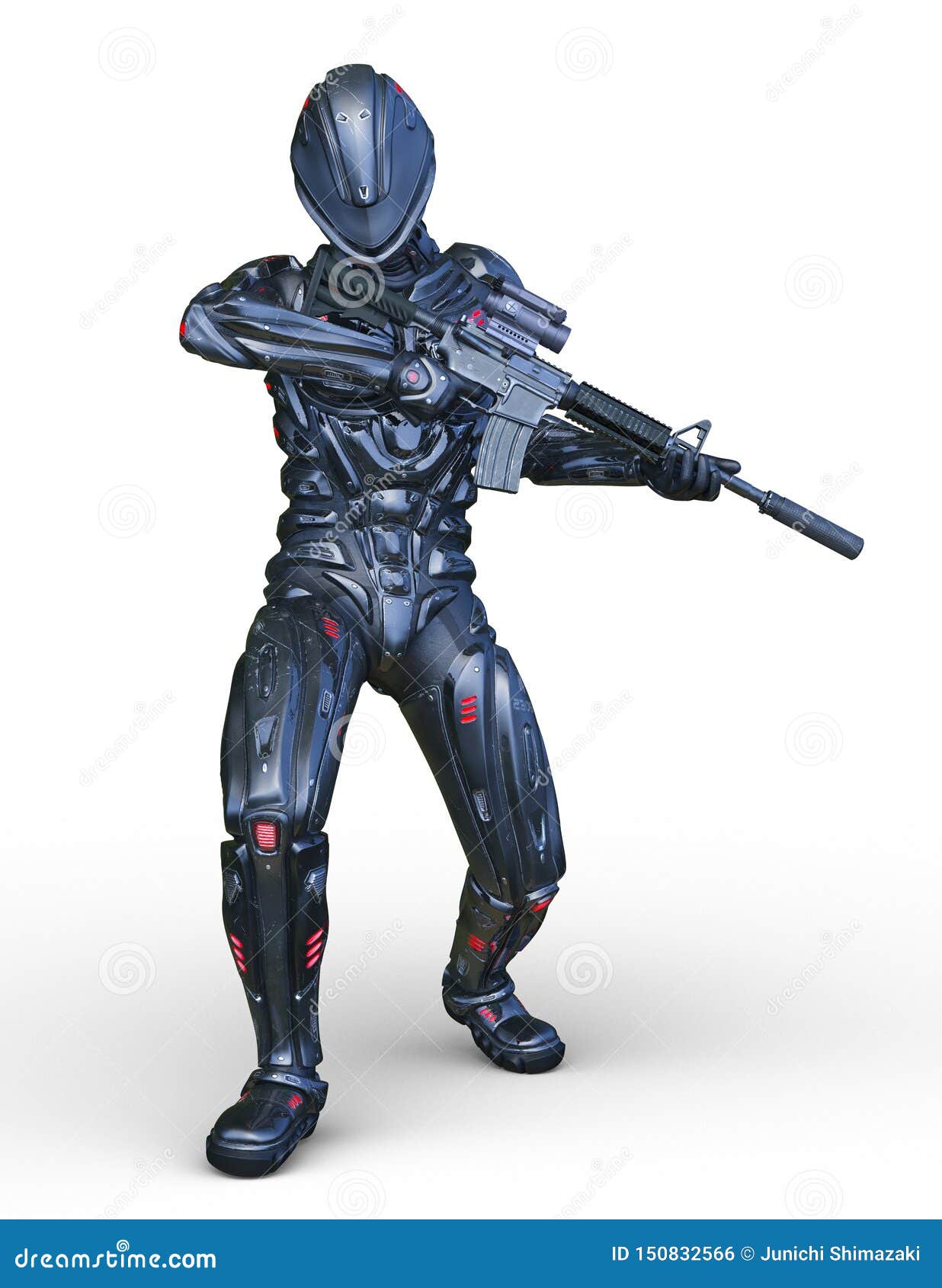 3D CG Rendering of Cyber Man Stock Illustration - Illustration of ...