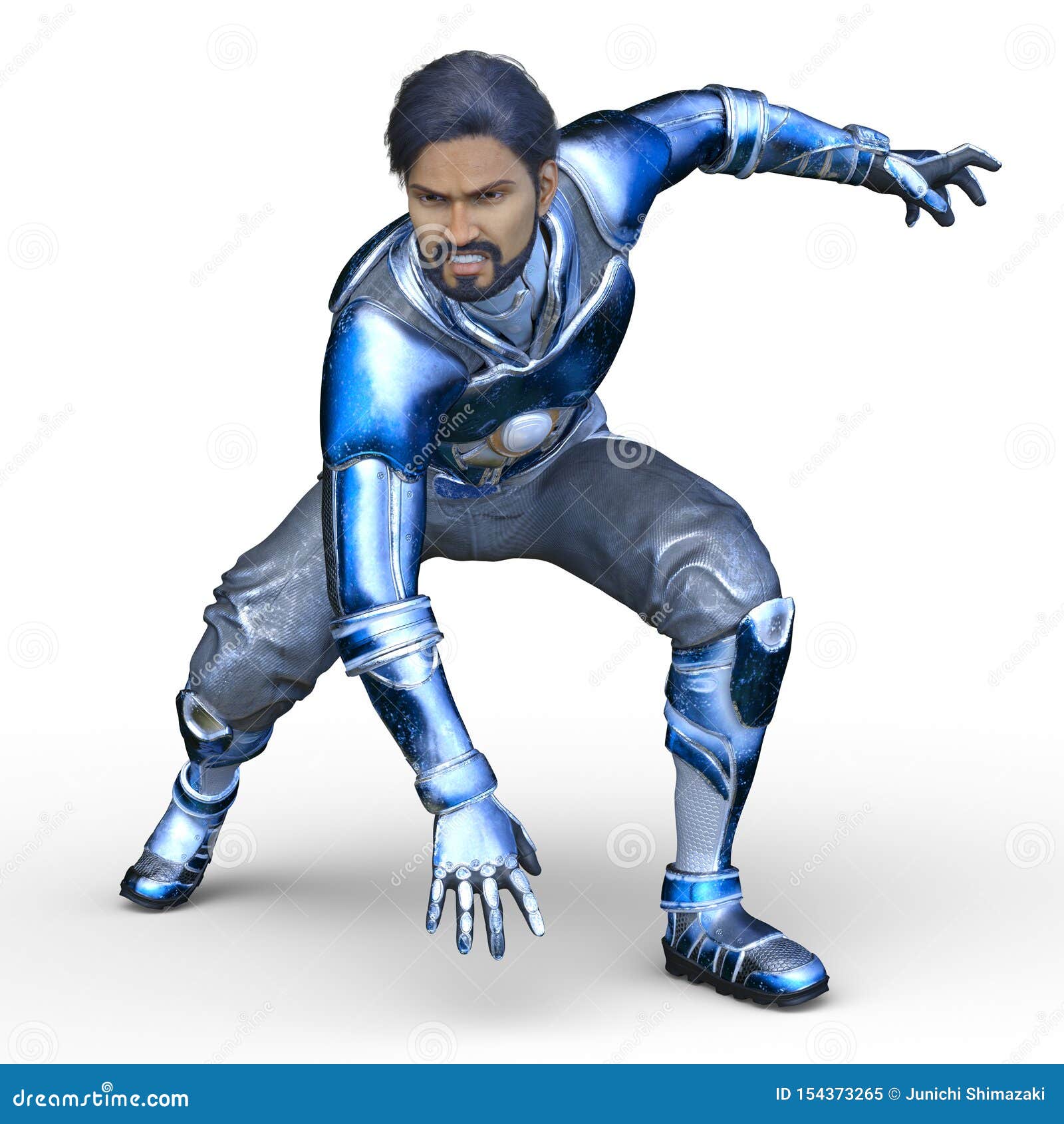 3D CG Rendering of Cyber Man Stock Illustration - Illustration of ...