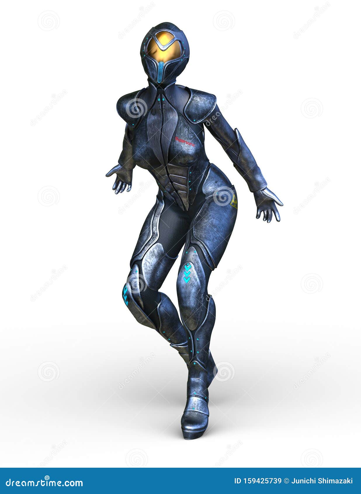 3D CG Rendering of Cyber Woman Stock Illustration - Illustration of ...