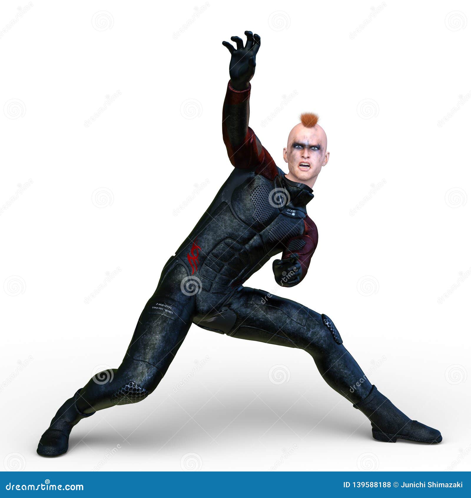 3D CG Rendering of Dark Hero Stock Illustration - Illustration of ...