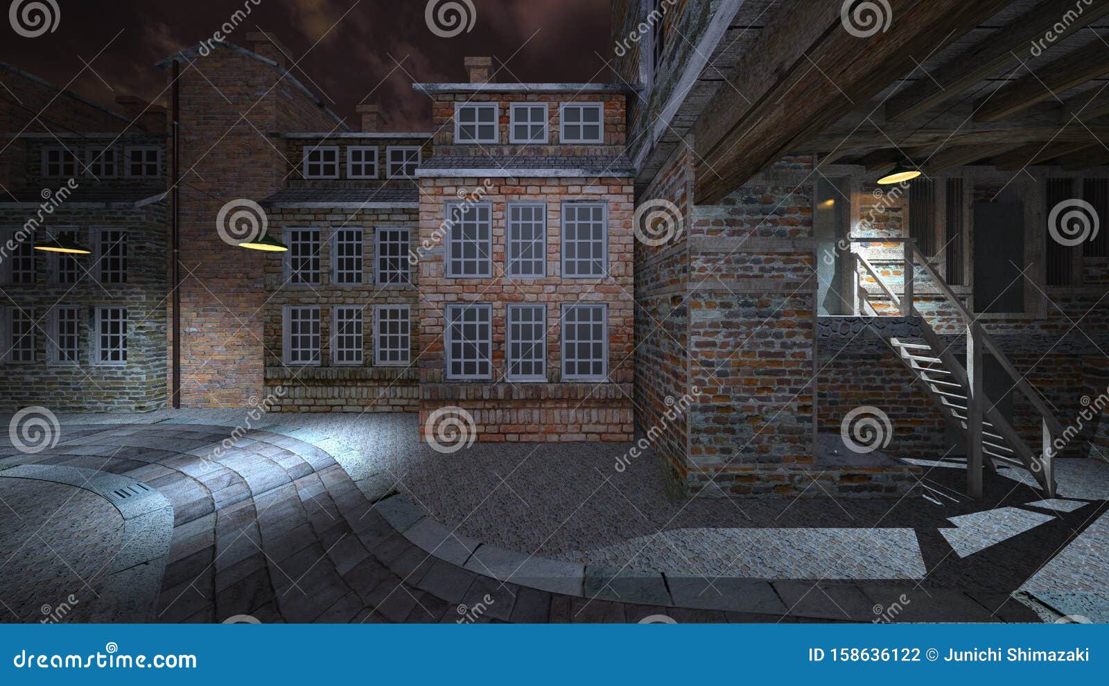 3D CG Rendering of Downtown Stock Photo - Image of downtown, city ...