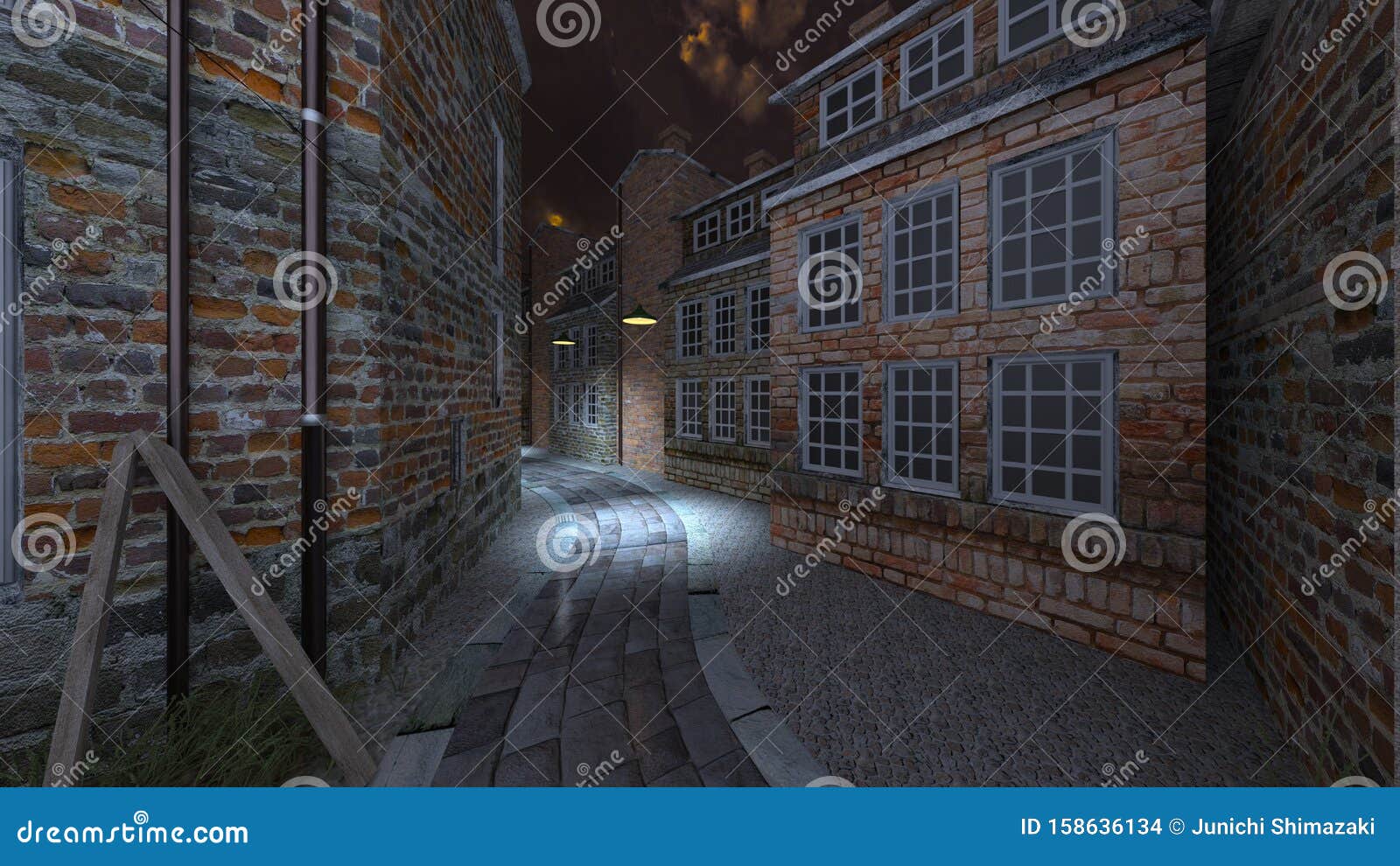 3D CG Rendering of Downtown Stock Photo - Image of residential, area ...