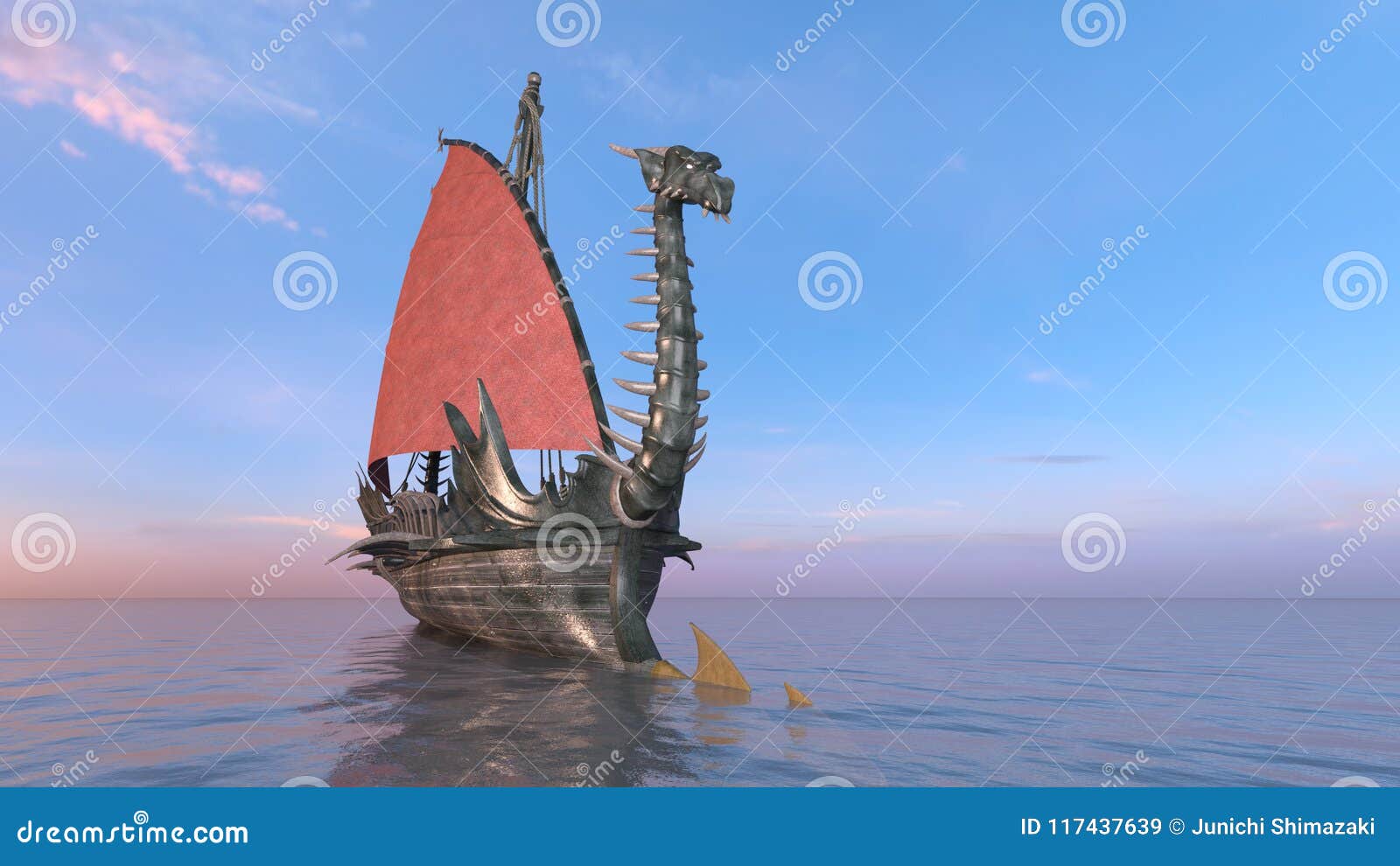 Dragon stock image. Image of silhouette, sail, scenery - 117437639