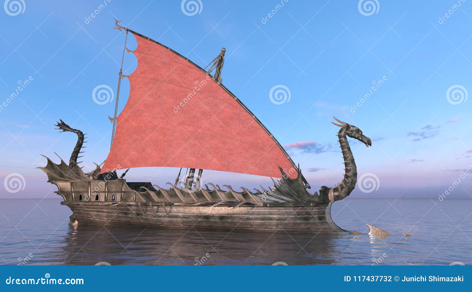 Dragon stock photo. Image of voyage, sailing, silhouette - 117437732