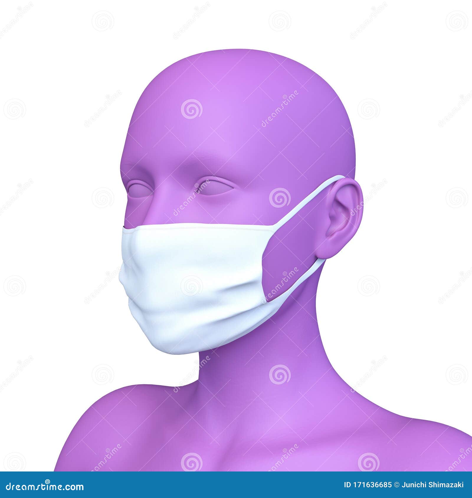 3D CG Rendering of Face Mask Woman Stock Illustration - Illustration of ...
