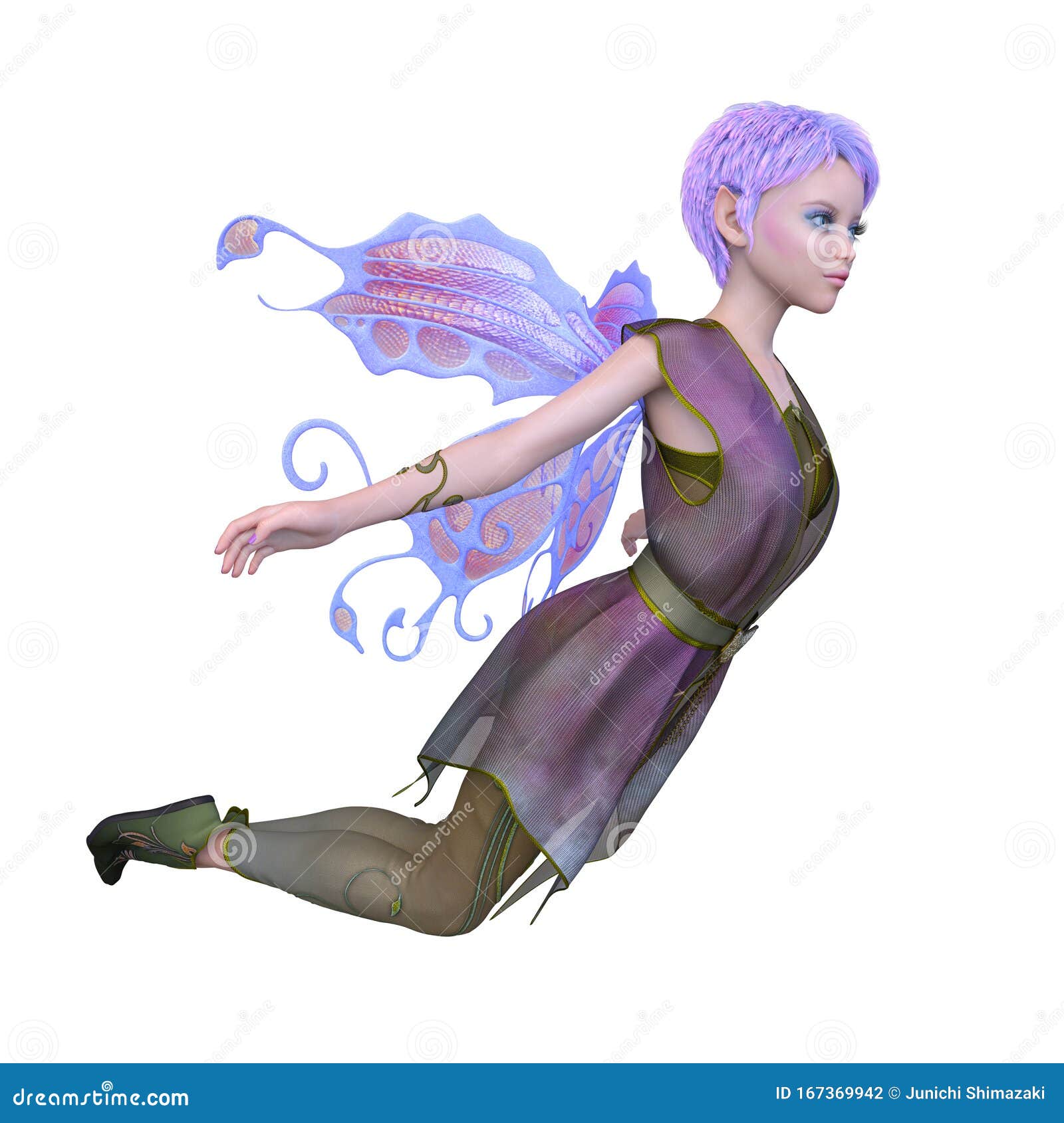 3D CG rendering of fairy stock illustration. Illustration of cute ...