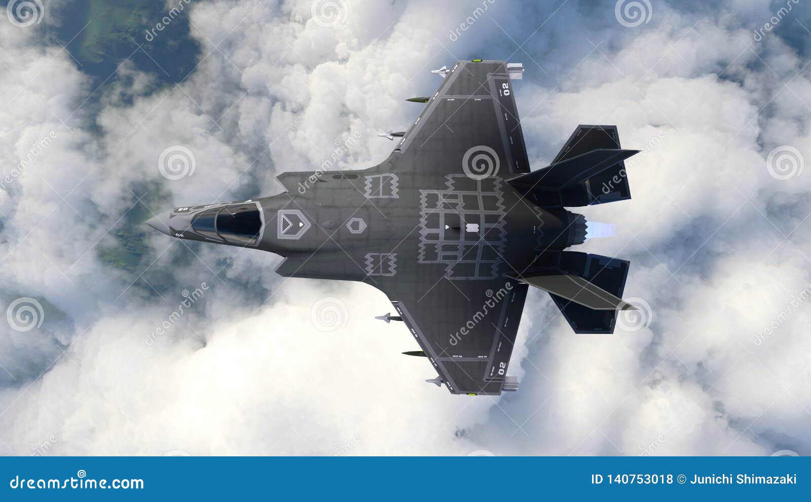 3D CG Rendering of Fighter Aircraft Stock Illustration - Illustration ...