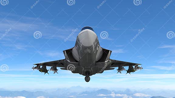 3D CG Rendering of Fighter Aircraft Stock Illustration - Illustration ...