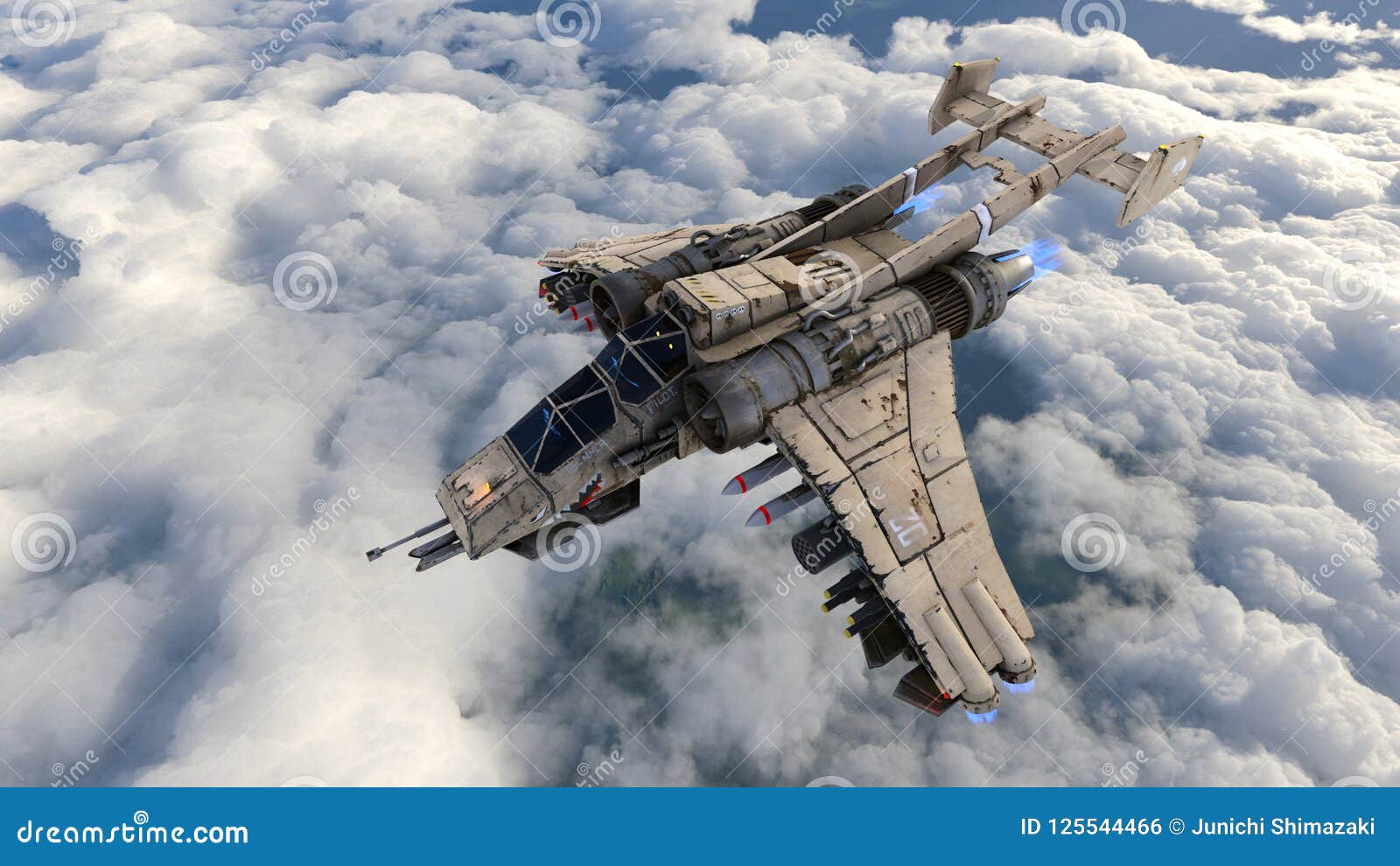 3D CG Rendering of Fighter Aircraft Stock Illustration - Illustration ...