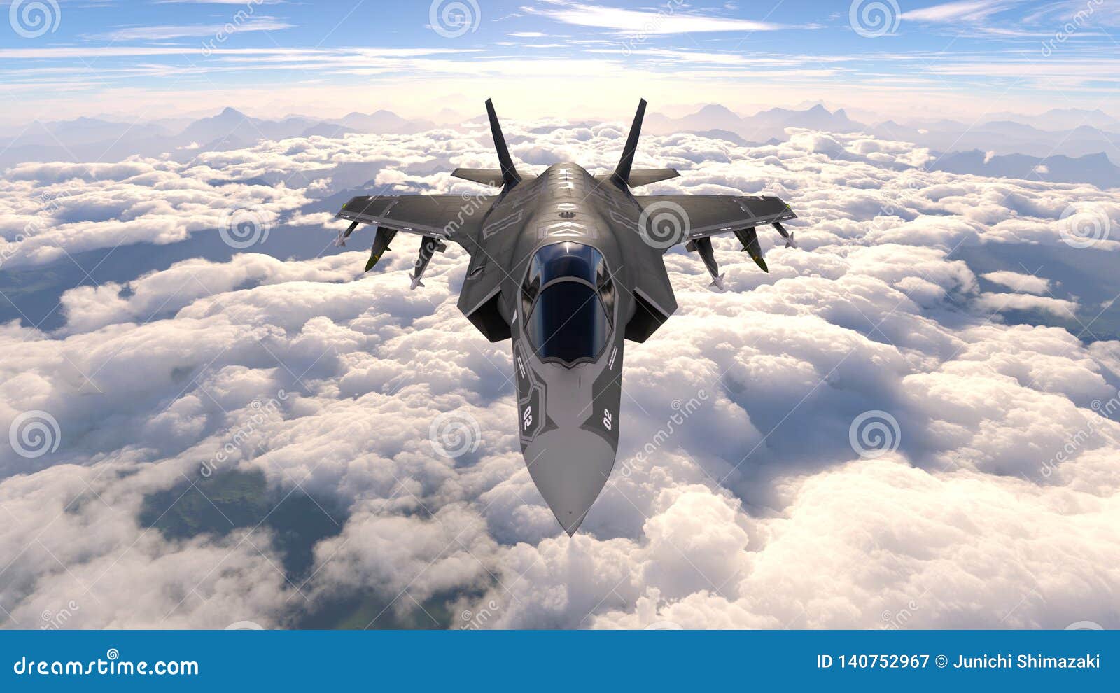 3D CG Rendering of Fighter Aircraft Stock Illustration - Illustration ...