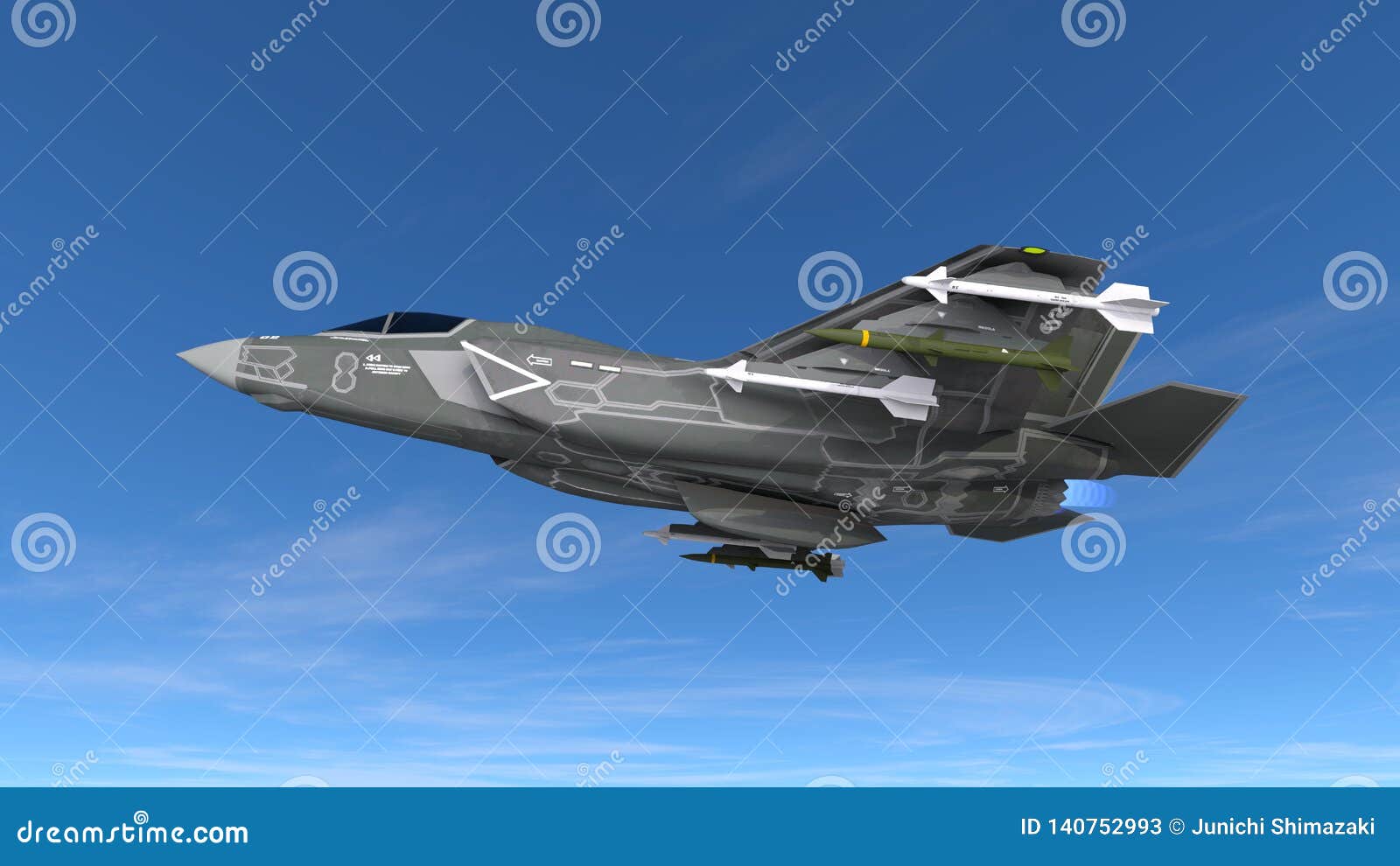 3D CG Rendering of Fighter Aircraft Stock Illustration - Illustration ...