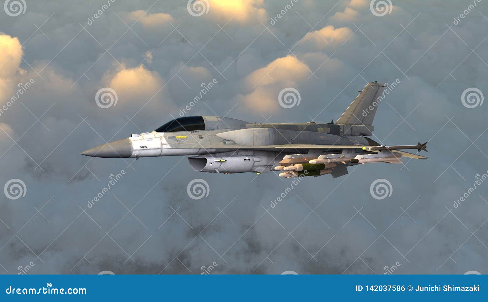 3D CG Rendering of Fighter Aircraft Stock Illustration - Illustration ...