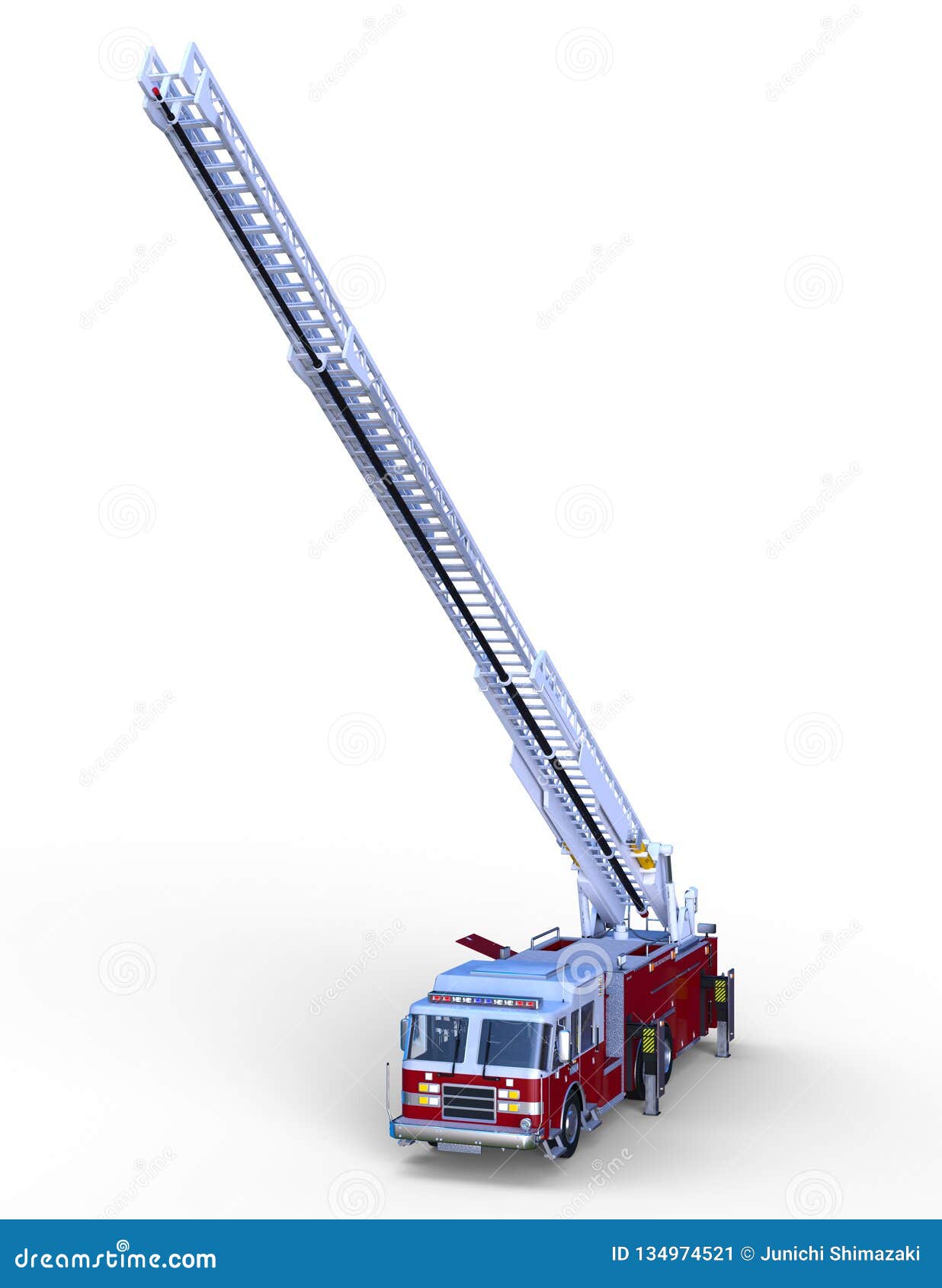3D CG Rendering of Fire Engine Stock Illustration - Illustration of ...
