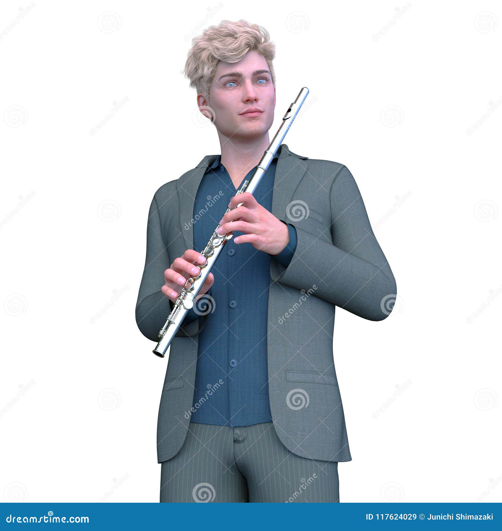 Flute player stock image. Image of pose, player, male - 117624029