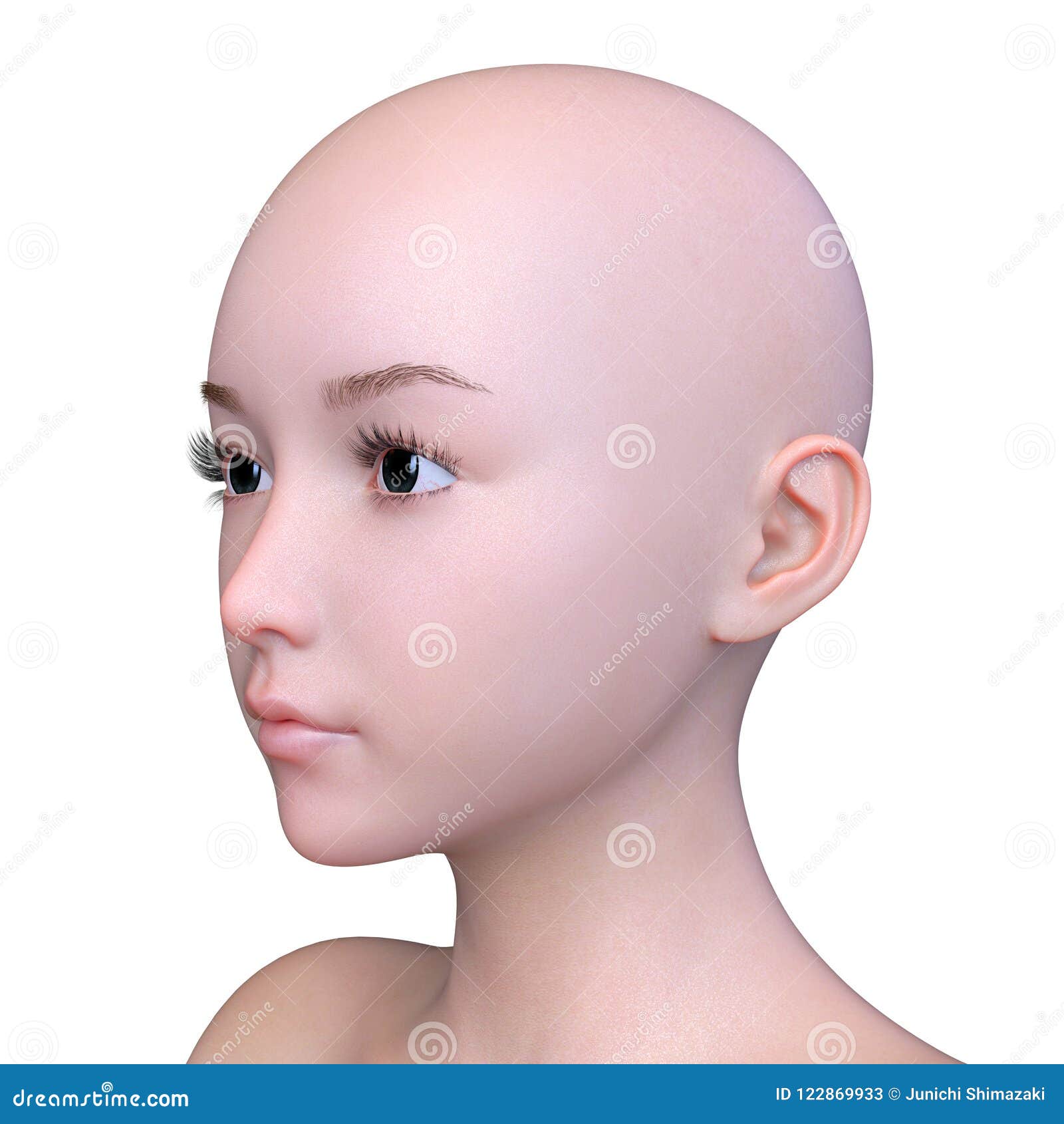 Zoom up of girl face stock illustration. Illustration of women - 122869933
