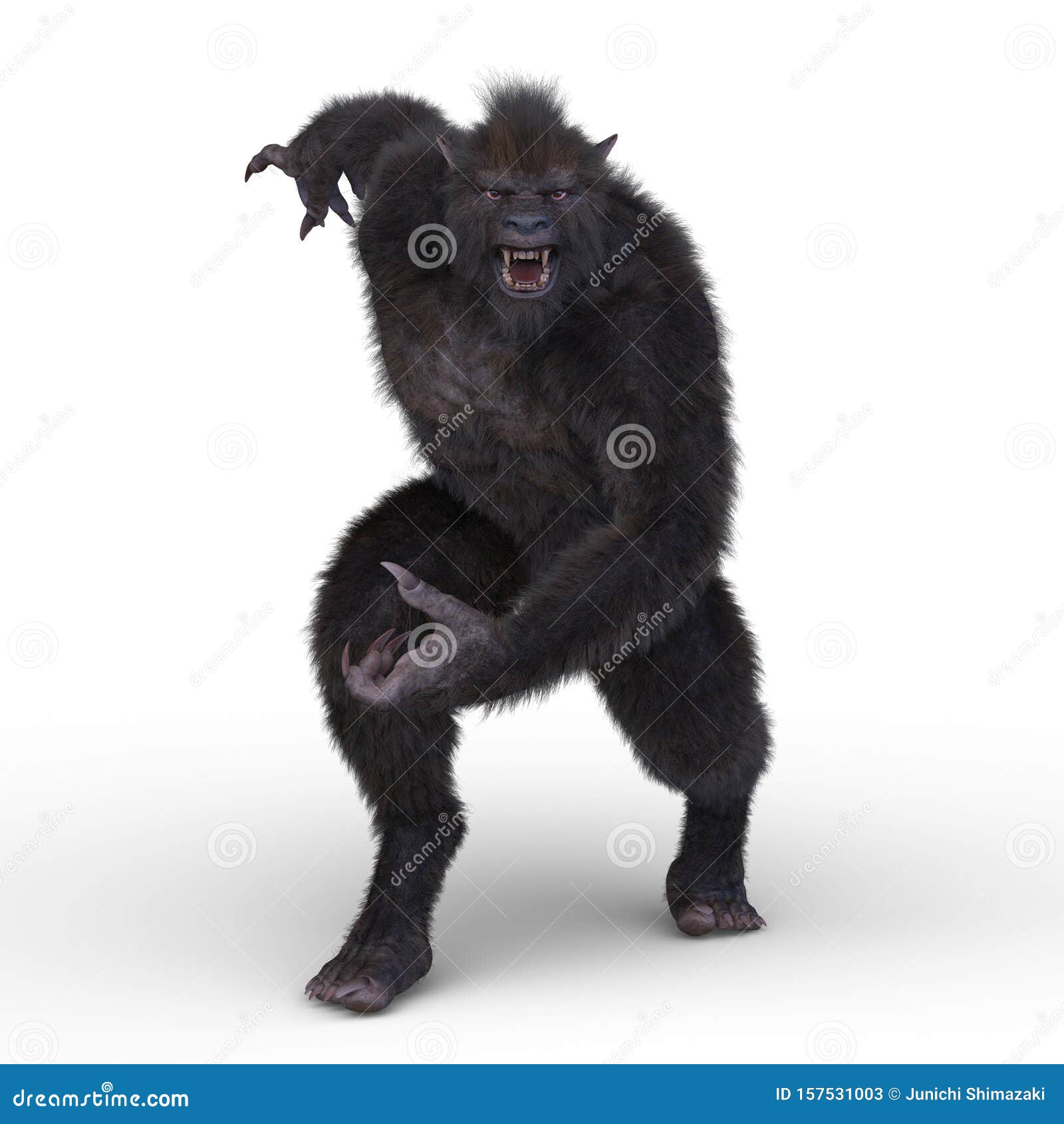 3D CG Rendering of Gorilla Monster Stock Illustration - Illustration of ...