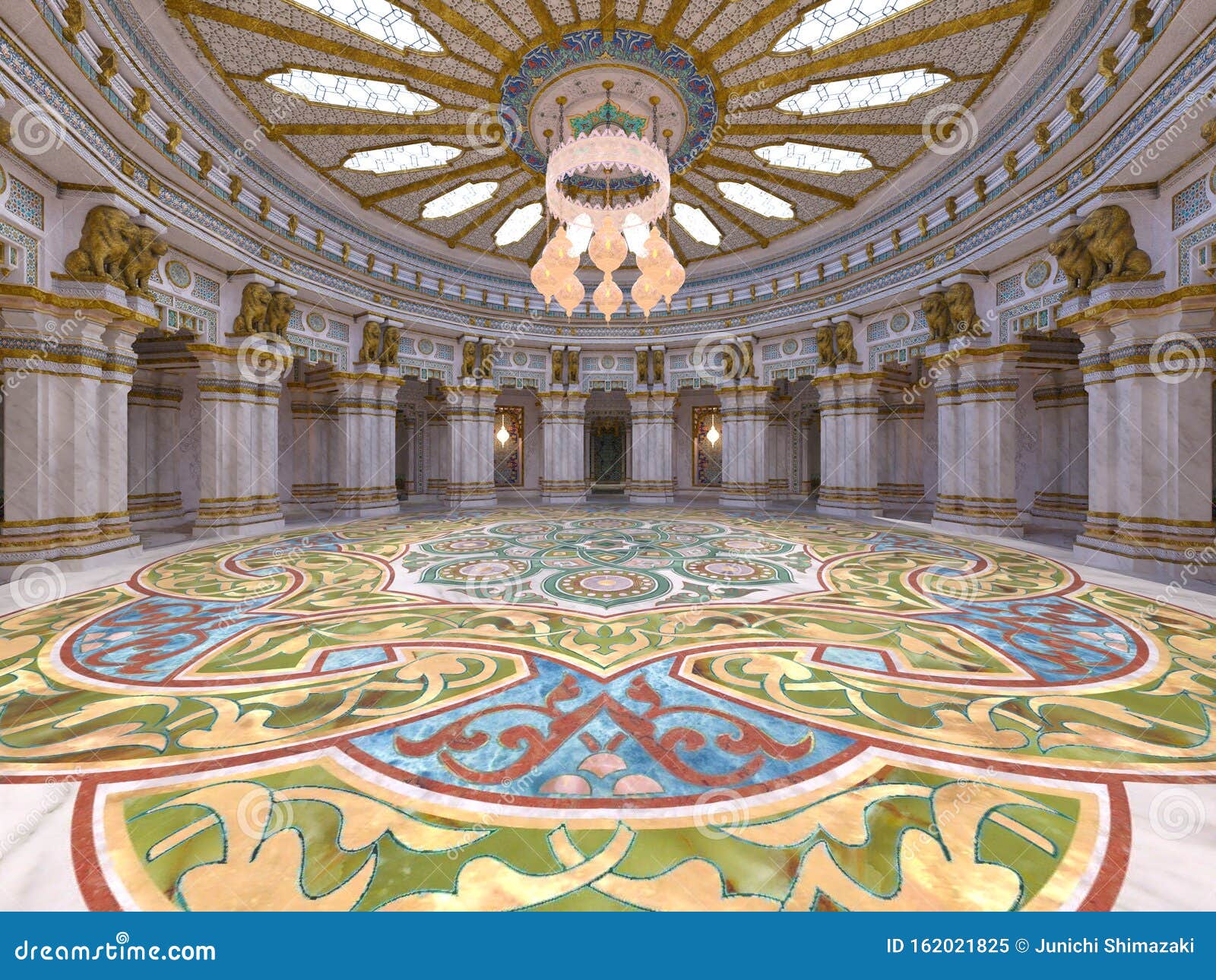 3D CG Rendering of Grand Hall Stock Illustration - Illustration of ...