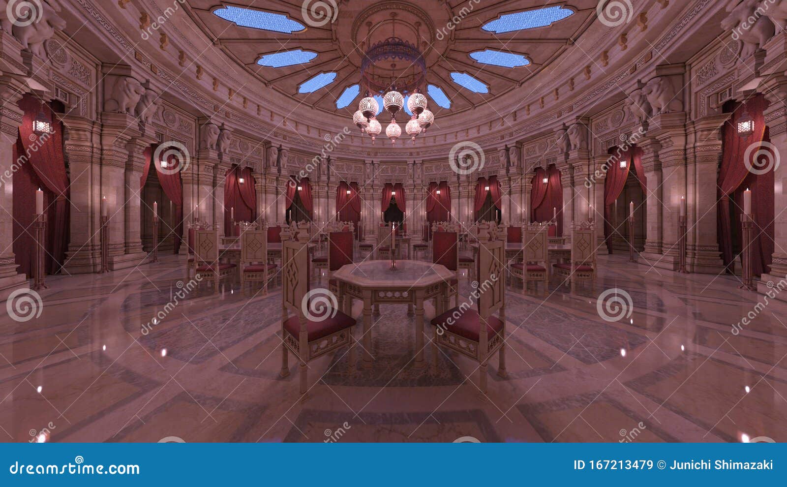 3D CG Rendering of Grand Hall Stock Image - Image of hall, elegant ...
