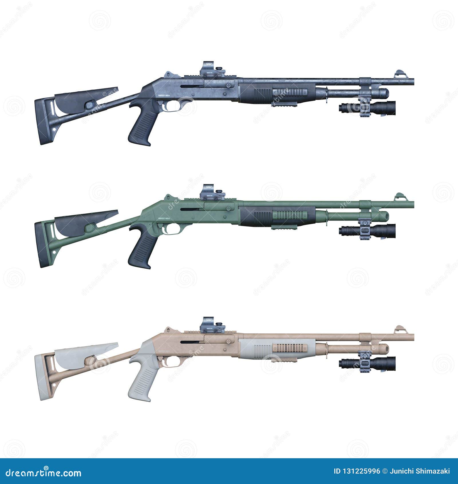 3D CG rendering of gun stock illustration. Illustration of rendering ...