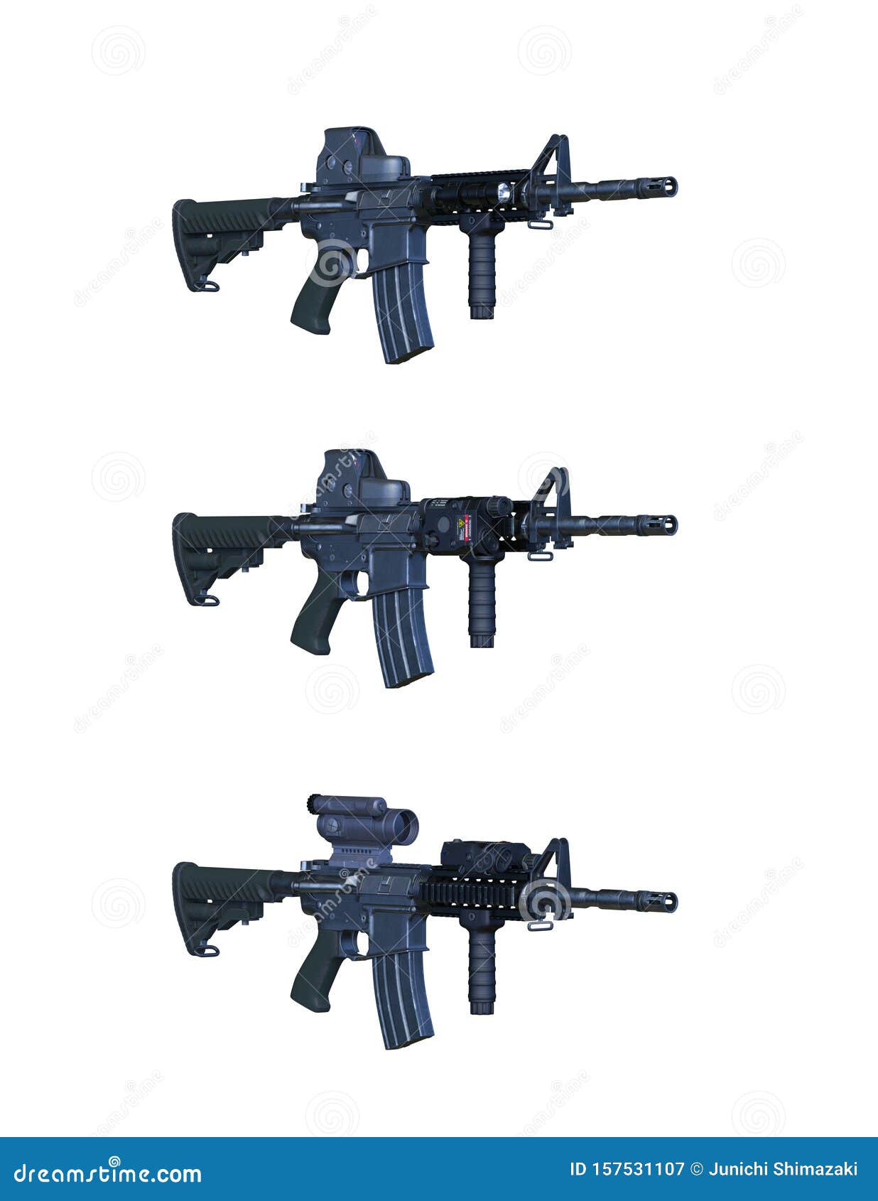 3D CG rendering of gun stock illustration. Illustration of military ...