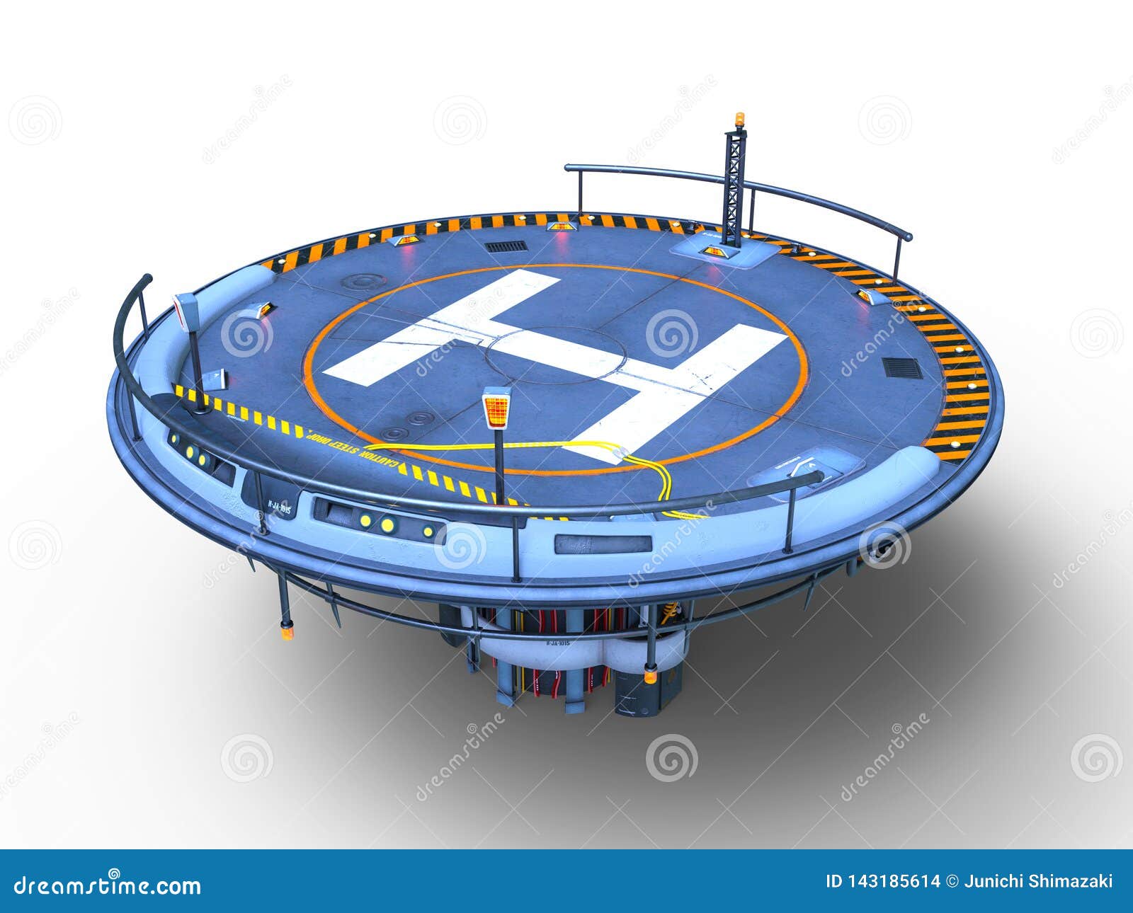 3D CG rendering of helipad stock illustration. Illustration of ...