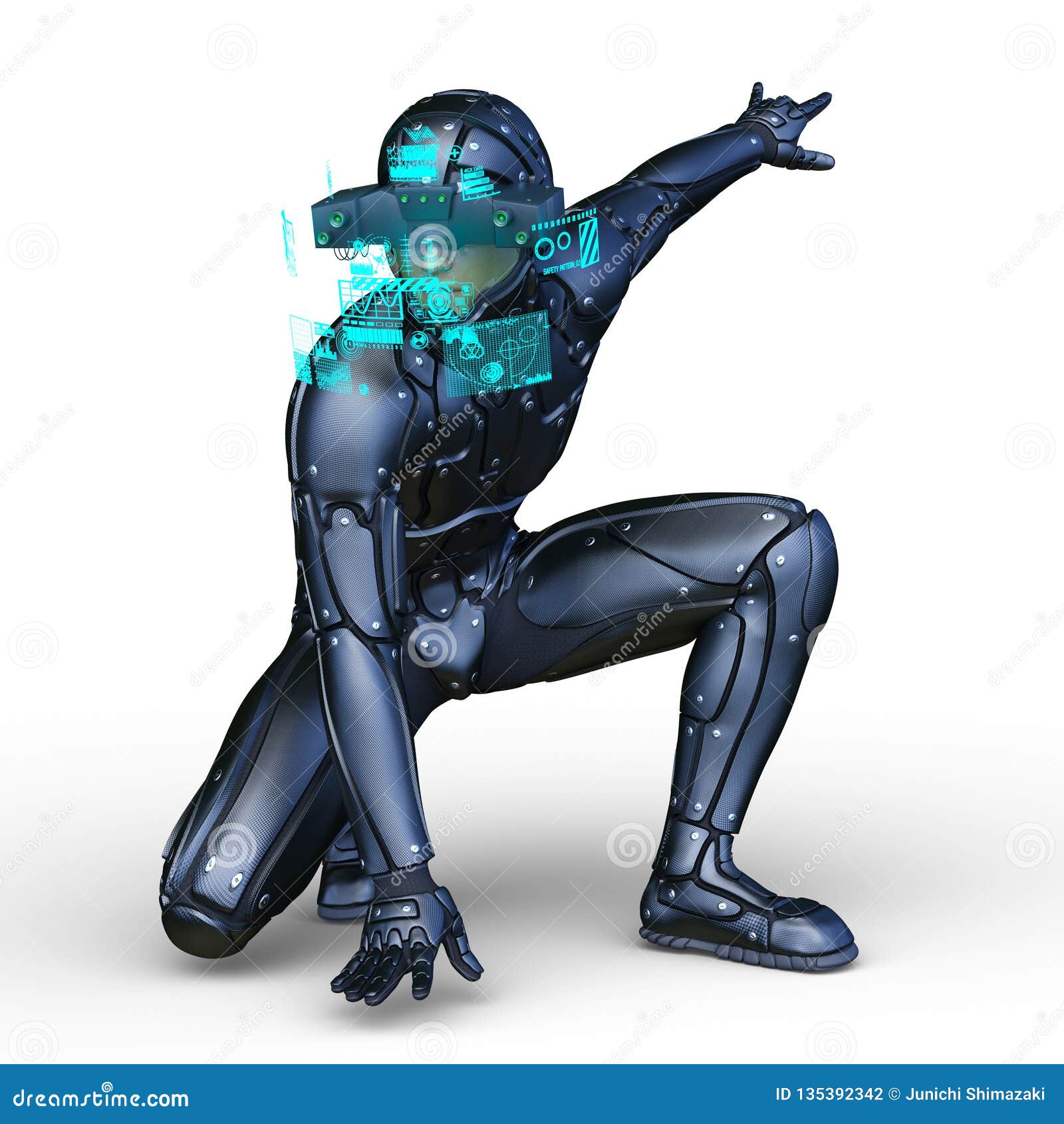 3D CG rendering of hero stock illustration. Illustration of pose ...