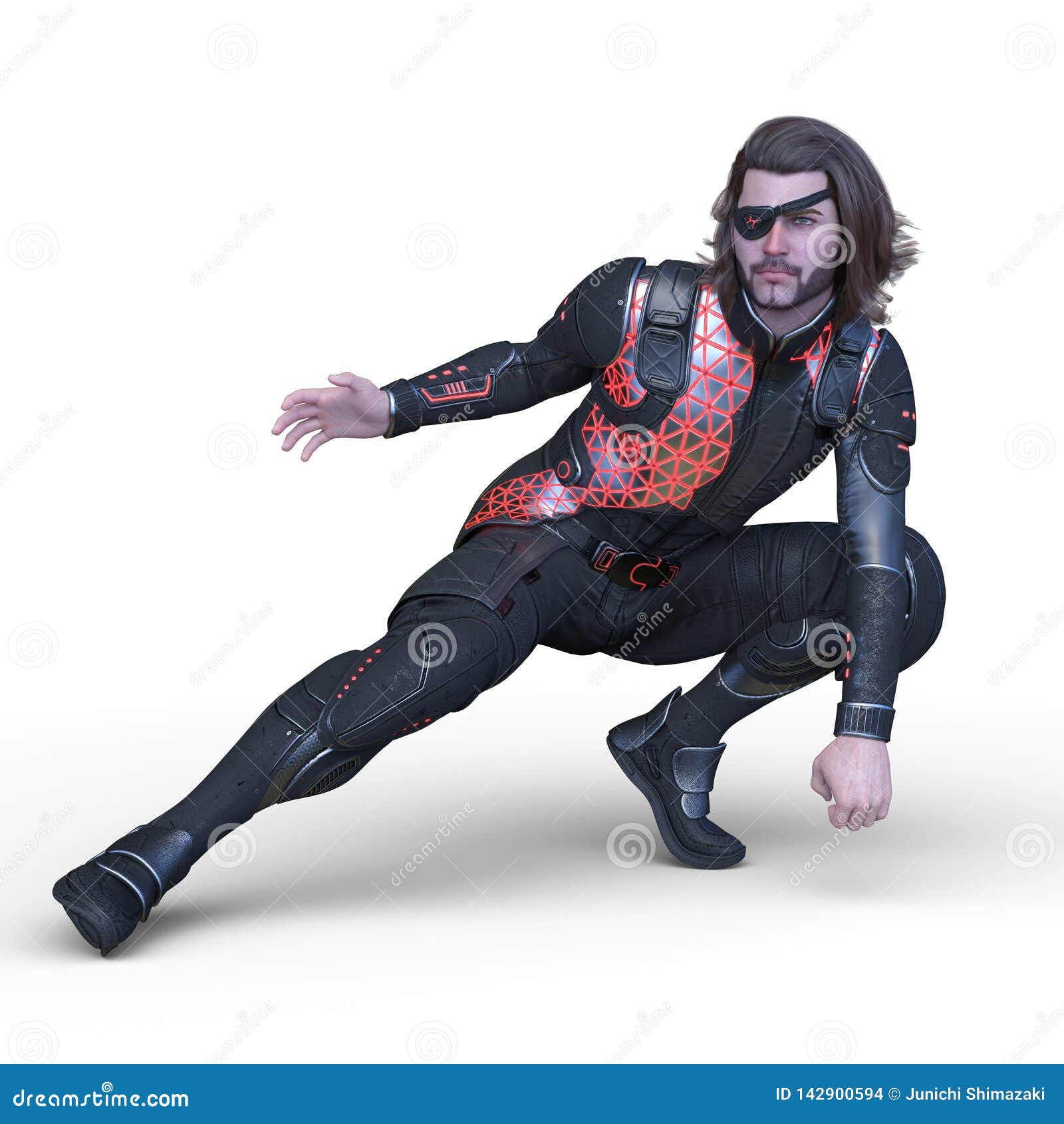 3D CG rendering of hero stock illustration. Illustration of game ...