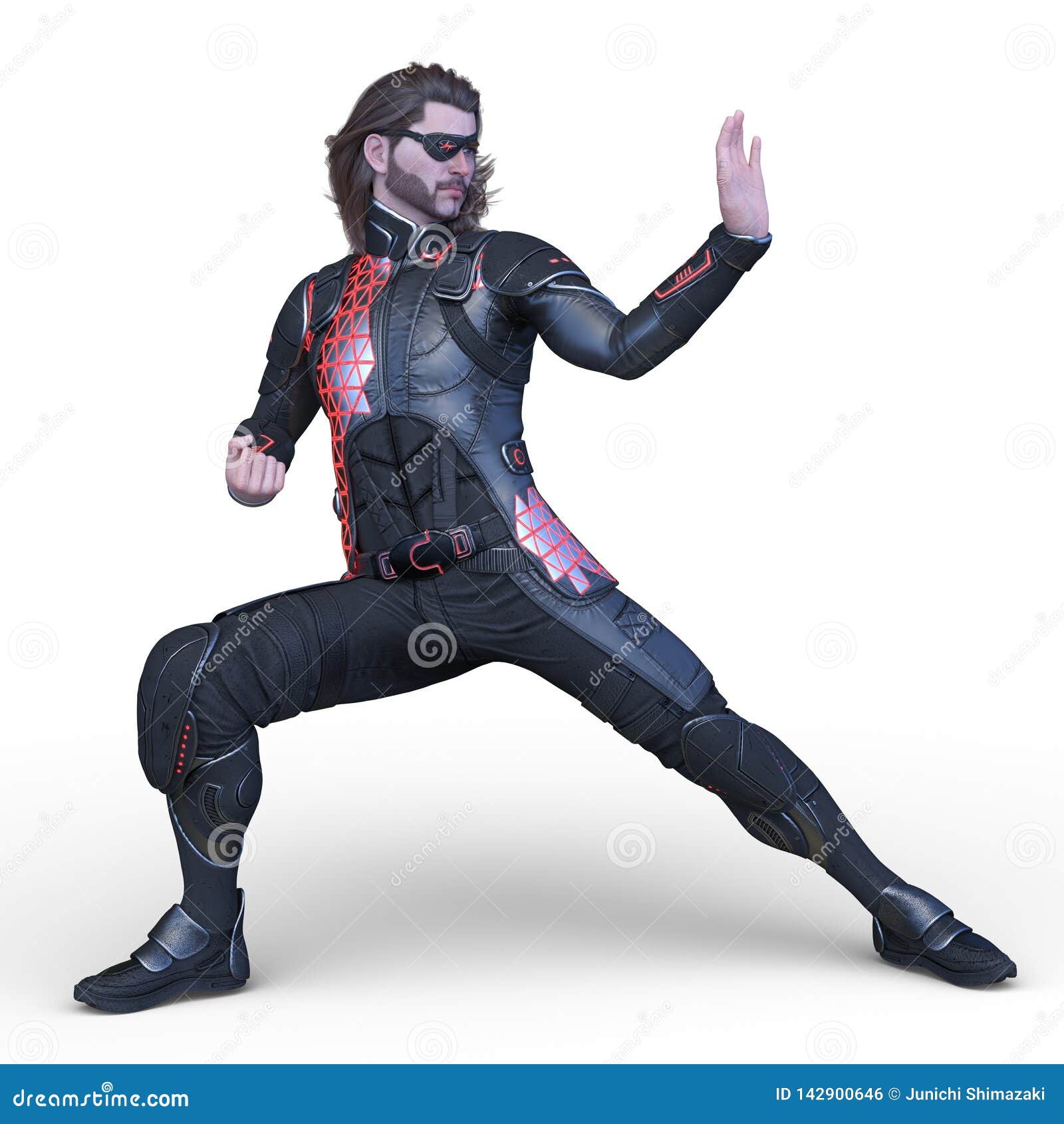 3D CG rendering of hero stock illustration. Illustration of action ...