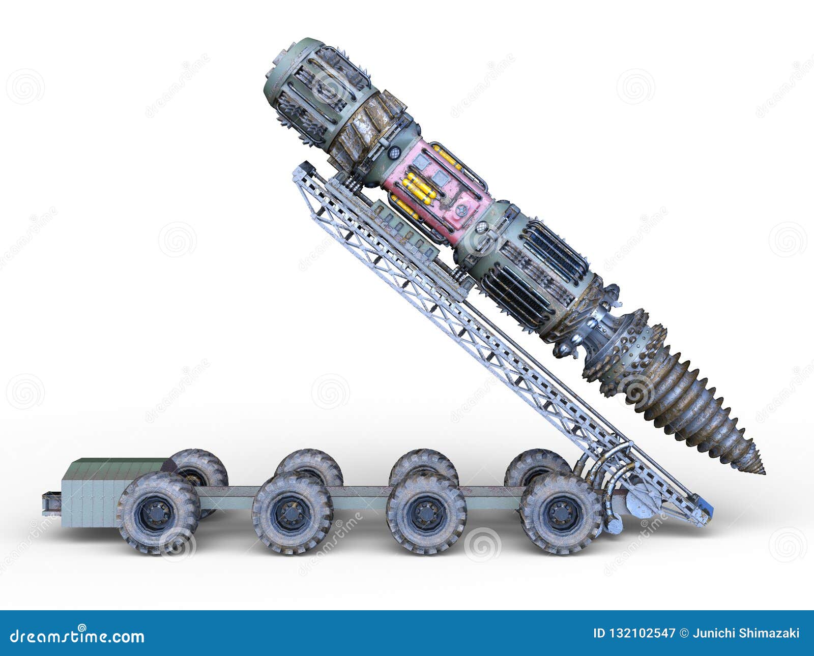 3D CG Rendering of Hole Digging Machine Stock Illustration ...