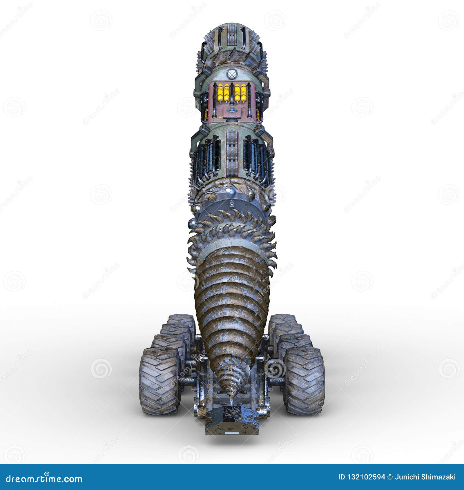 3D CG Rendering of Hole Digging Machine Stock Illustration ...