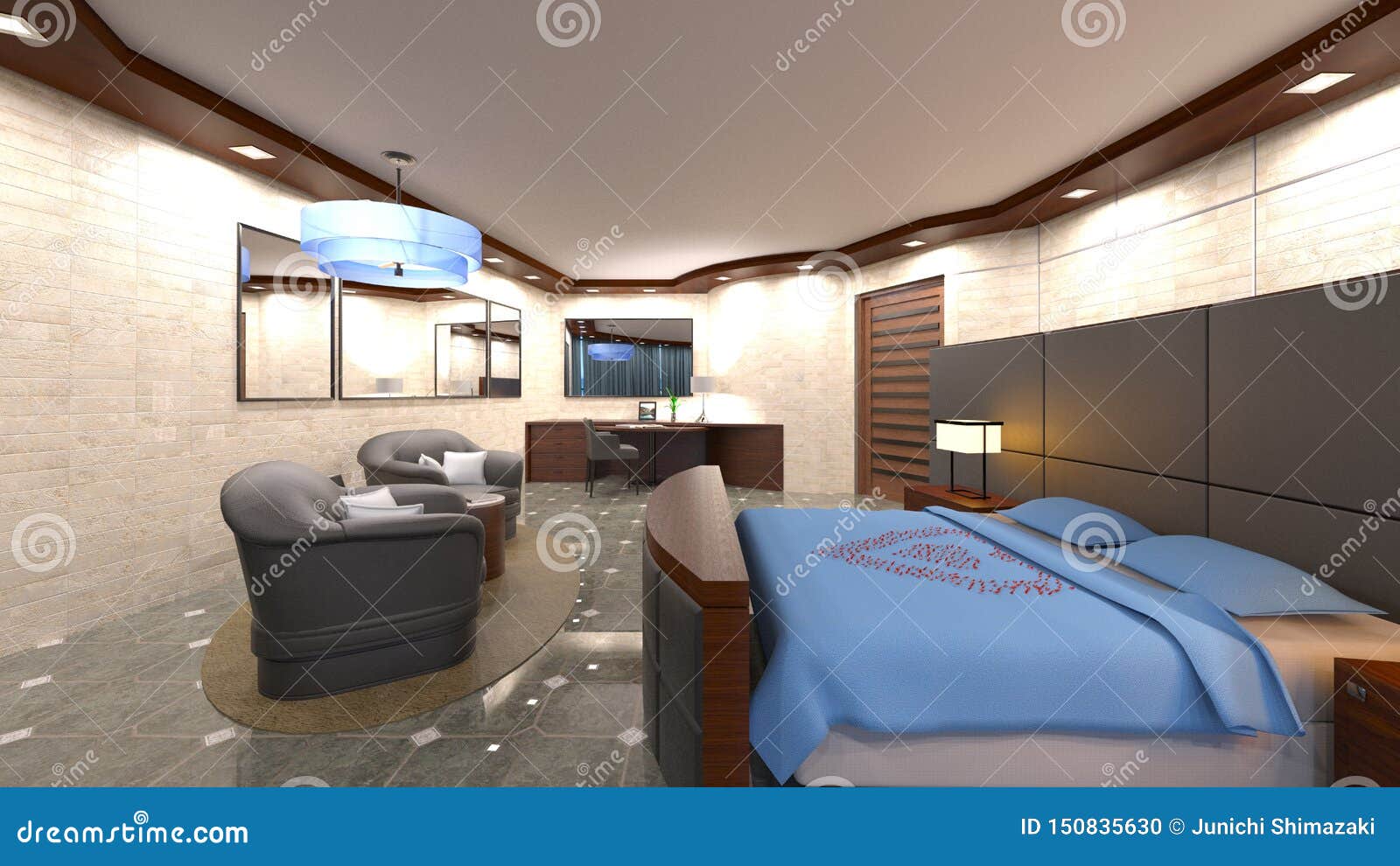 3D CG rendering of hotel stock illustration. Illustration of rendering ...