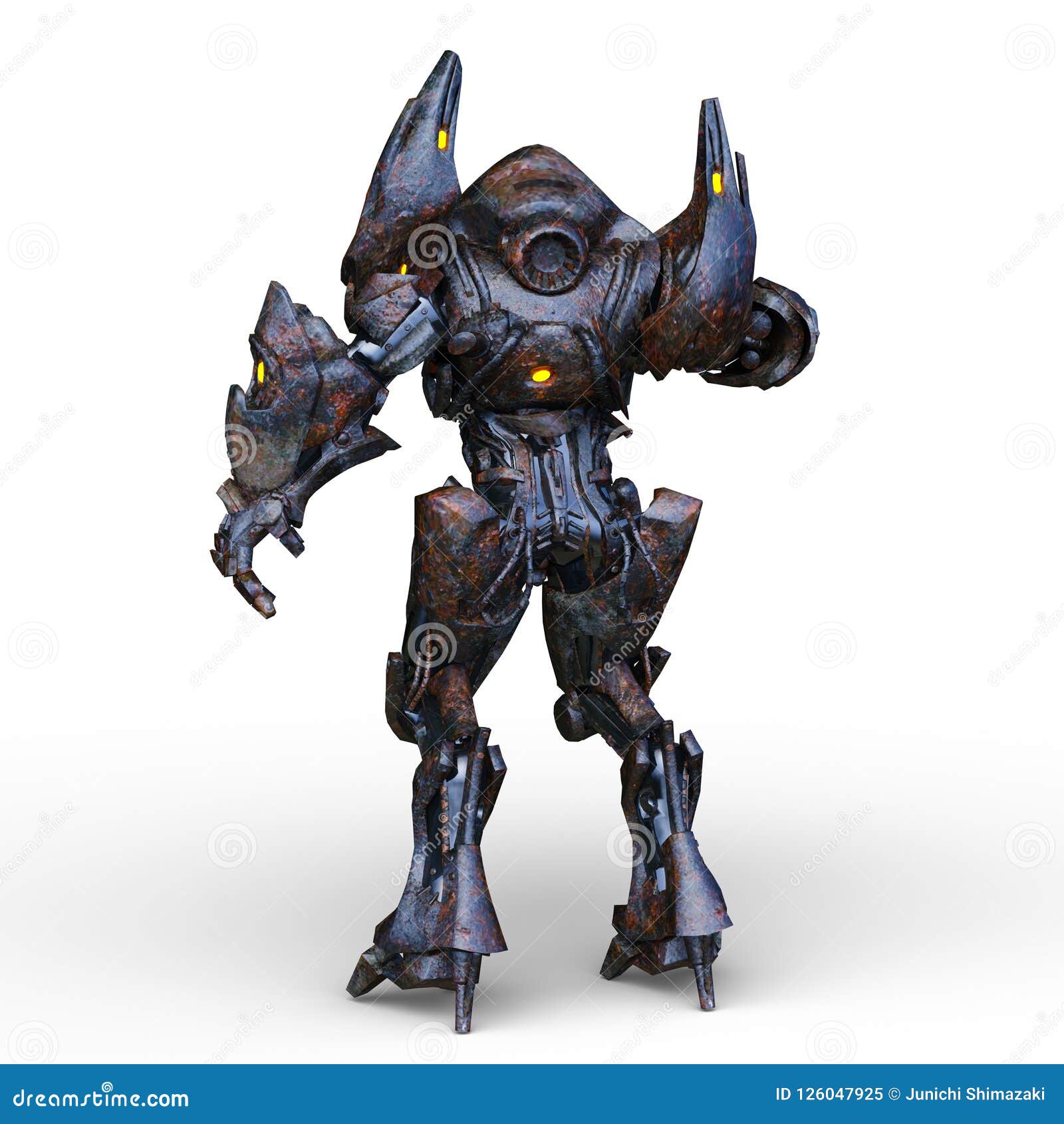 3D CG Rendering of Humanoid Stock Illustration - Illustration of cyborg ...