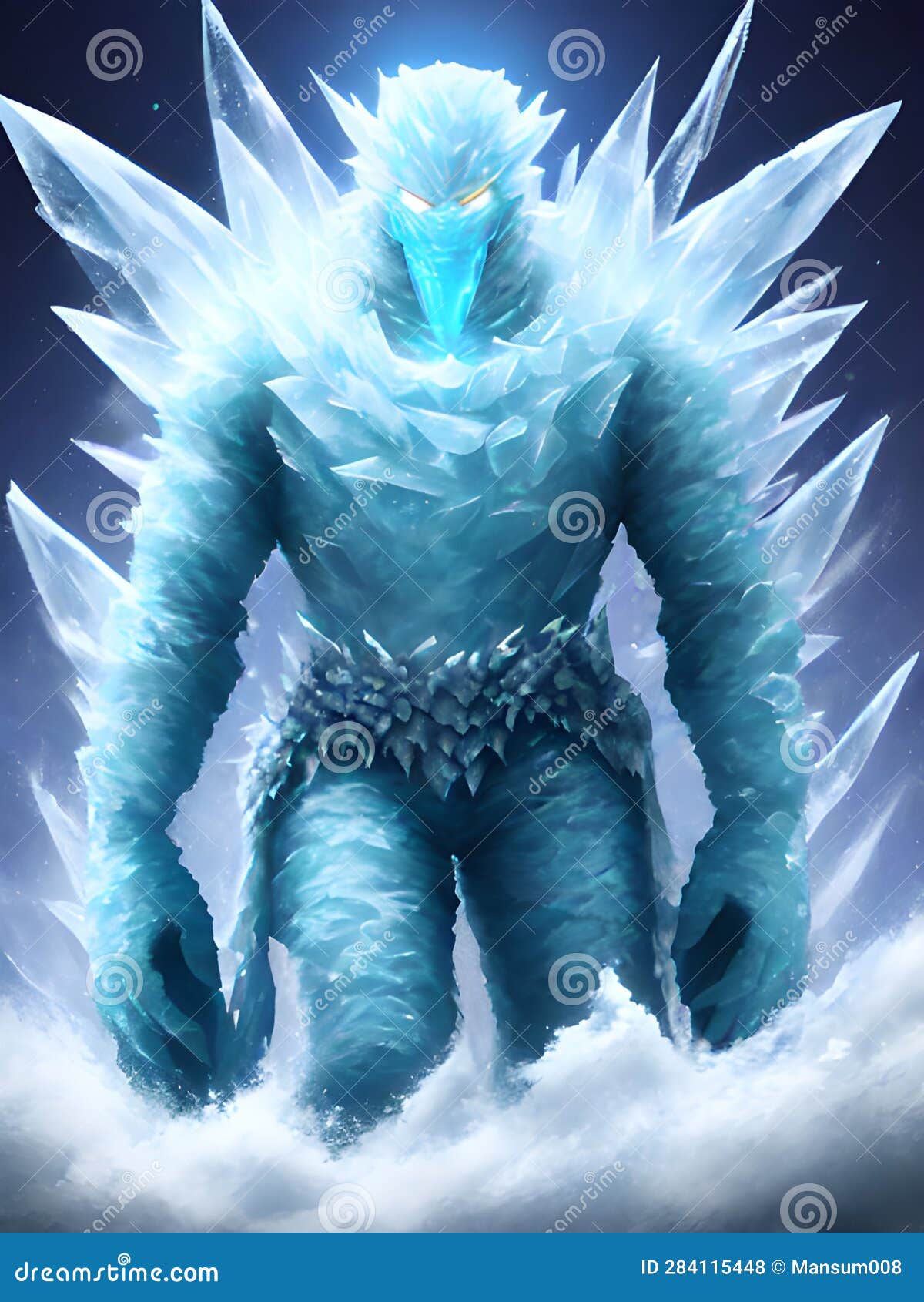 3d Cg Rendering of a Ice Evil Man, Ai Generated Stock Illustration ...