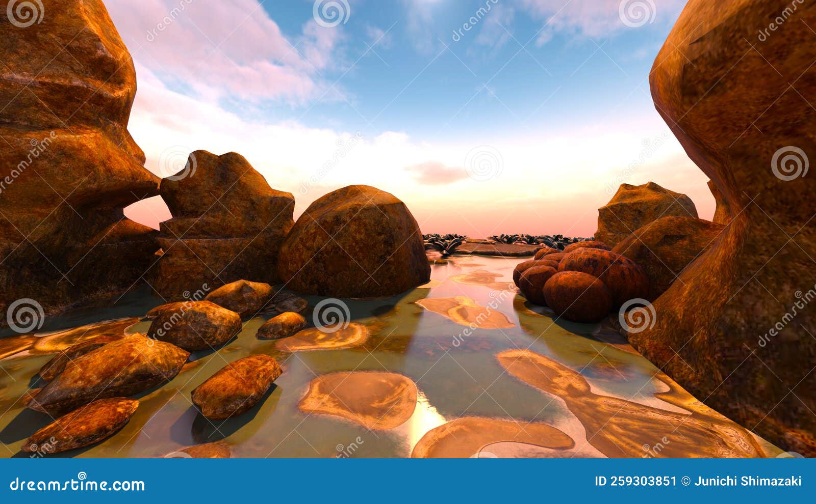 3D CG Rendering of the Island Stock Illustration - Illustration of view ...