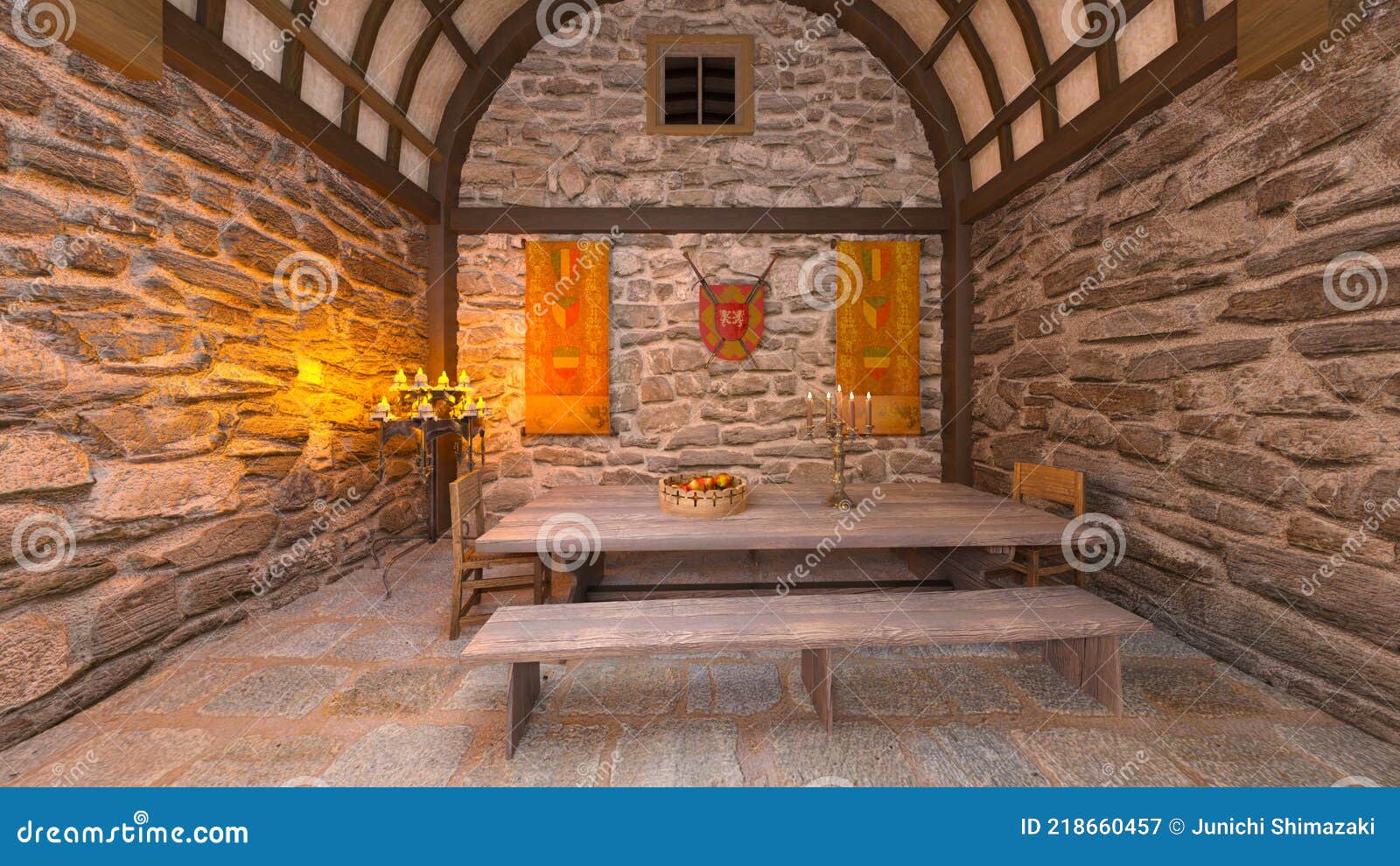 3D CG Rendering of Large Dining Room Stock Illustration - Illustration ...