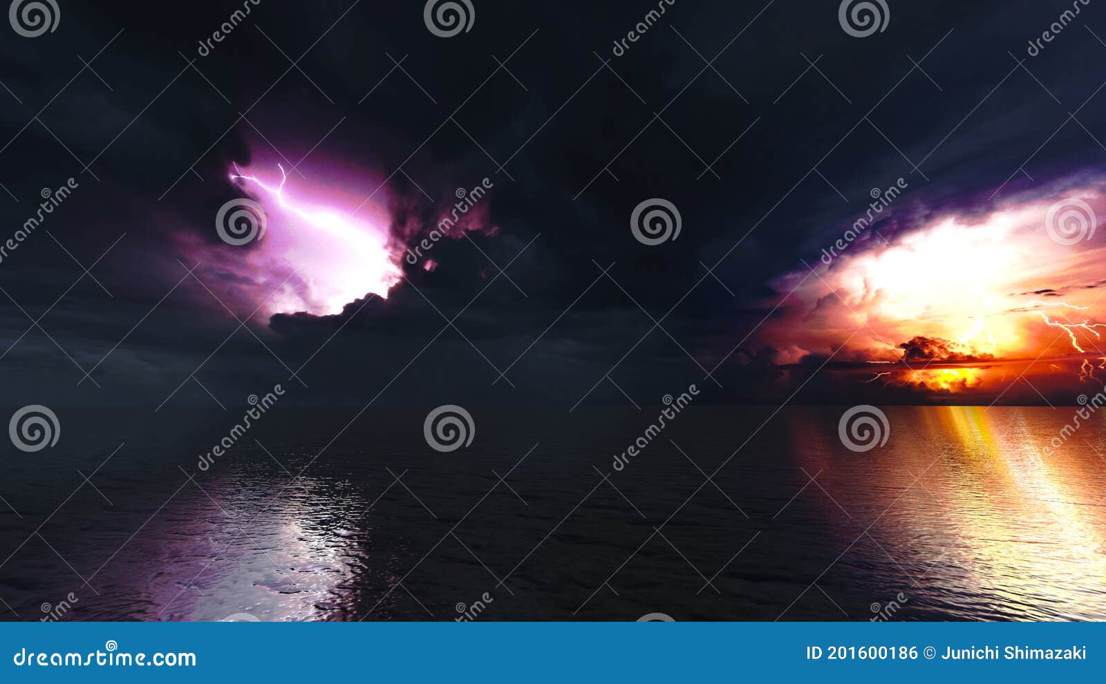 3D CG Rendering of Lightning Strike Stock Illustration - Illustration ...