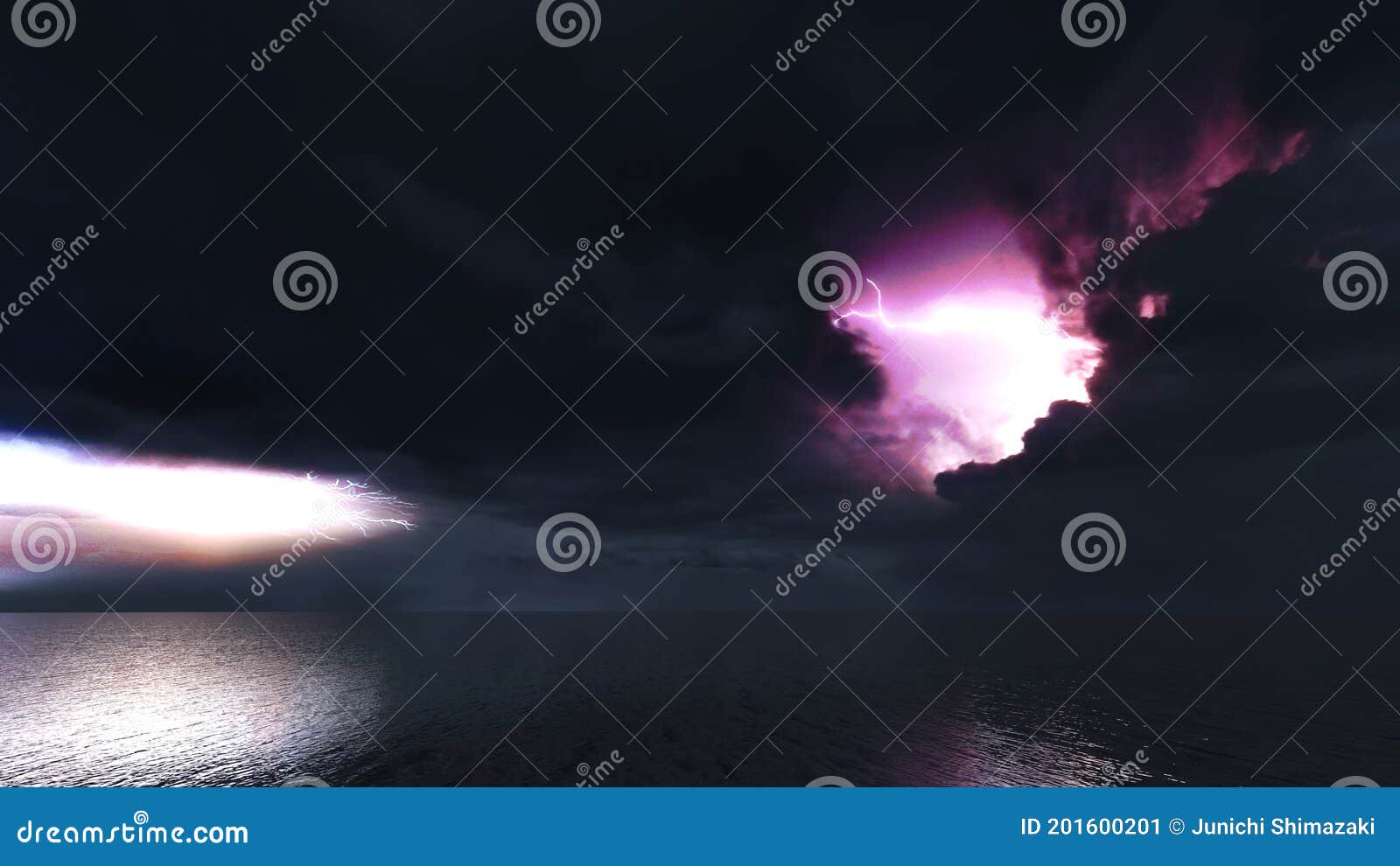 3D CG Rendering of Lightning Strike Stock Illustration - Illustration ...