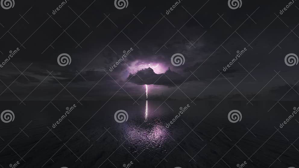 3D CG Rendering of Lightning Strike Stock Illustration - Illustration ...