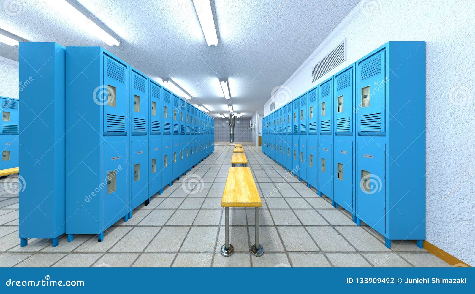 3D CG Rendering of Locker Room Stock Illustration - Illustration of ...