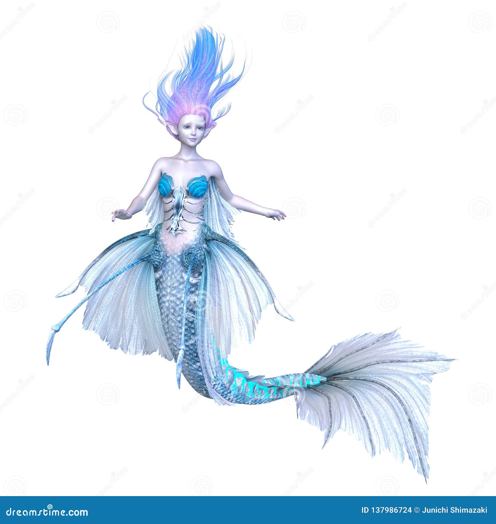 3D CG rendering of Mermaid stock illustration. Illustration of little ...