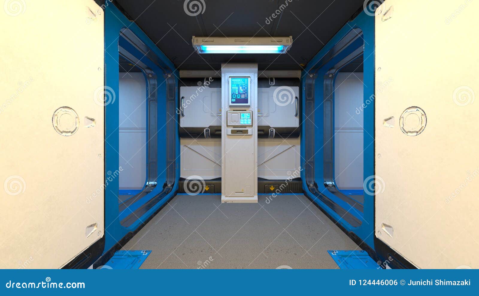 3D CG Rendering of Modern Building Aisle Stock Illustration ...