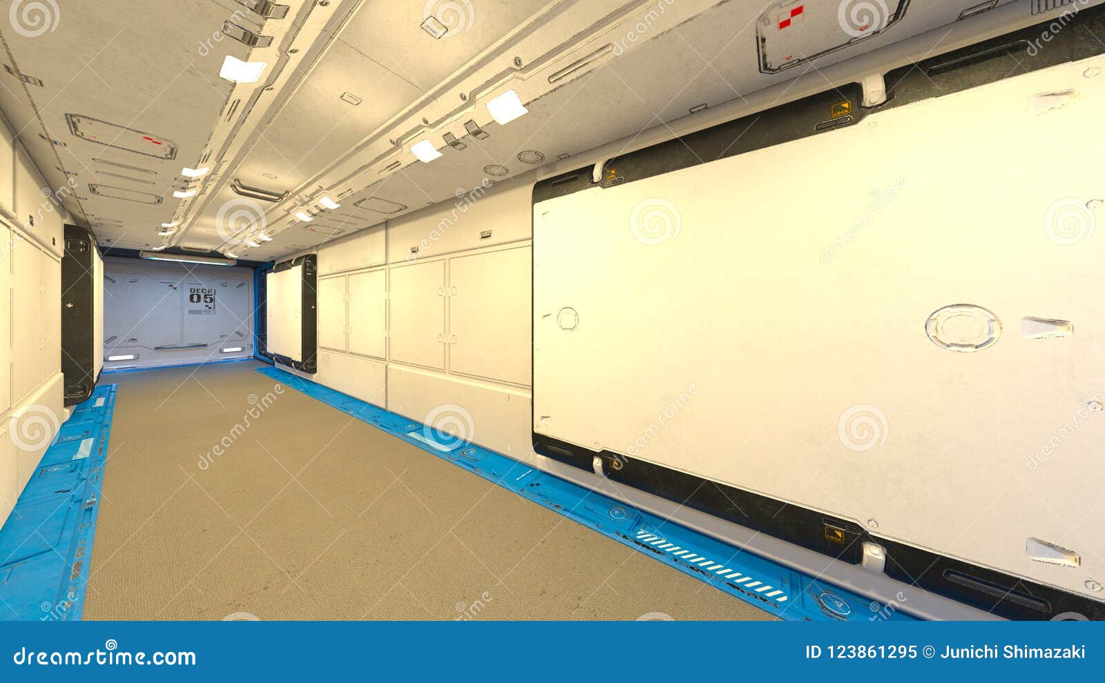 3D CG Rendering of Modern Building Aisle Stock Illustration ...