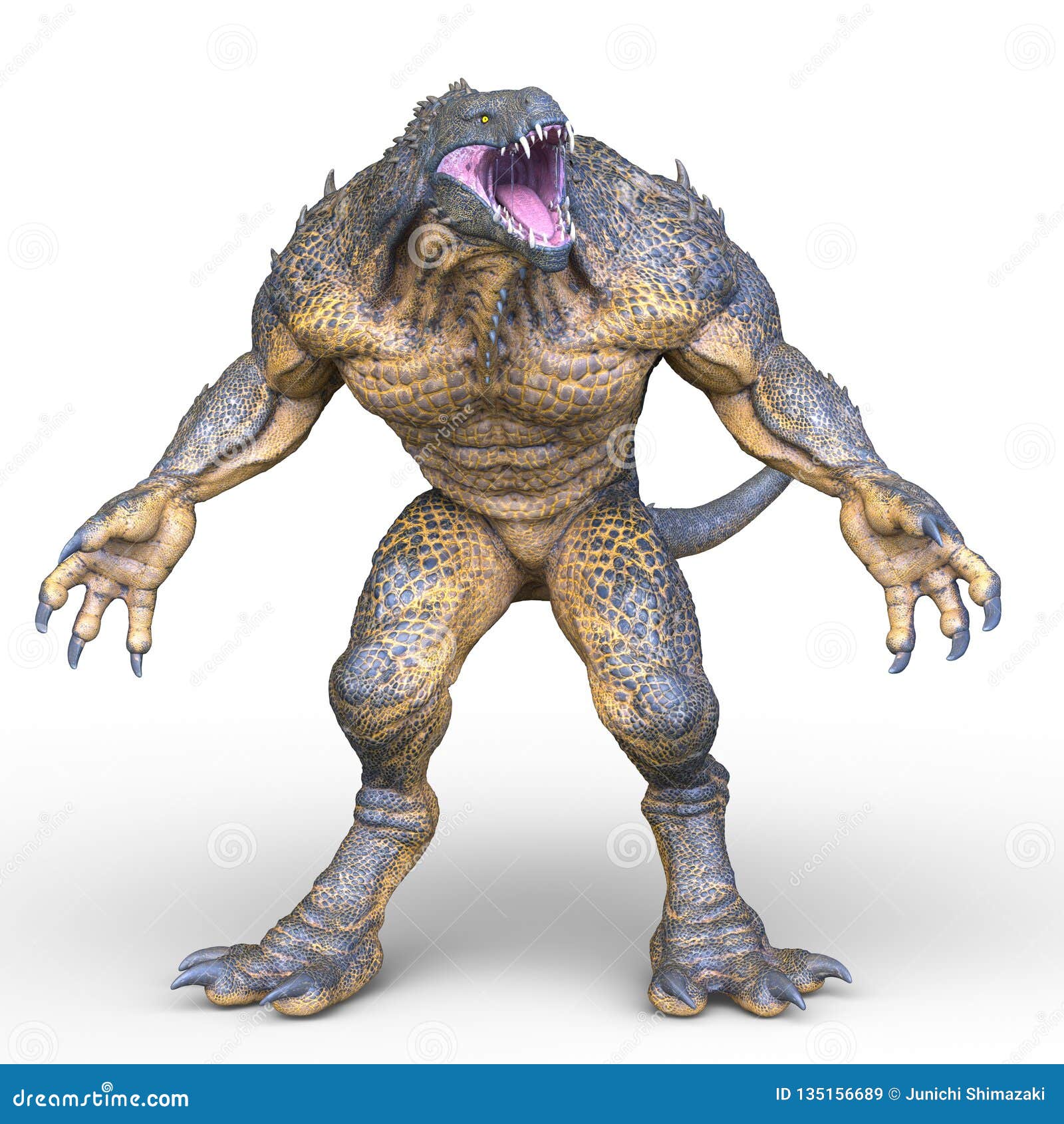 3D CG rendering of monster stock illustration. Illustration of scary ...