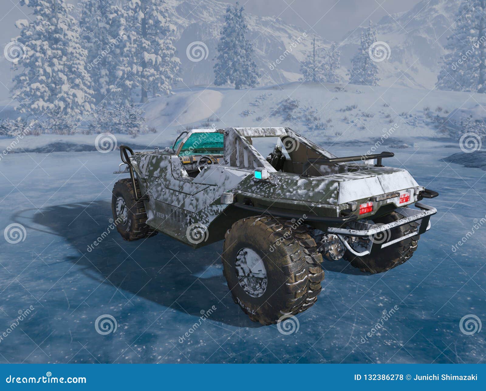 3D CG Rendering of Monster Truck Stock Illustration - Illustration of ...