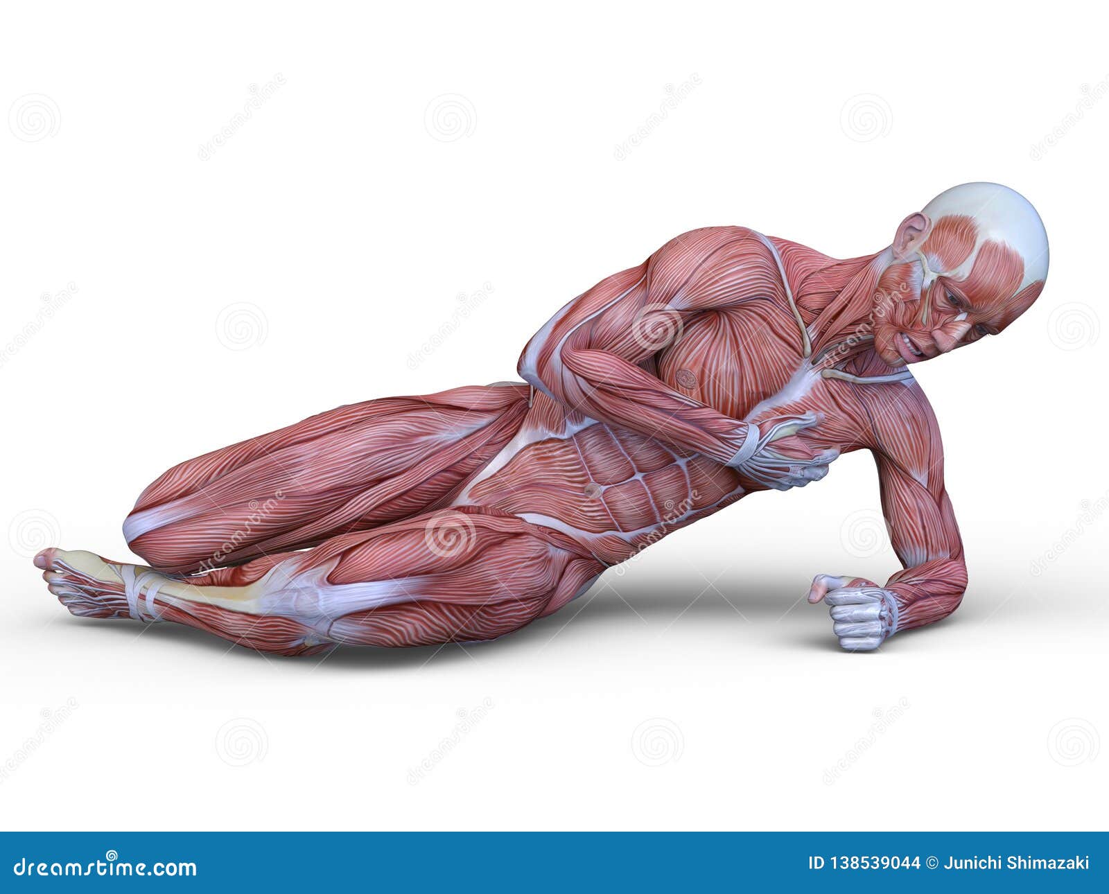 3D CG Rendering of Muscle Man Stock Illustration - Illustration of ...