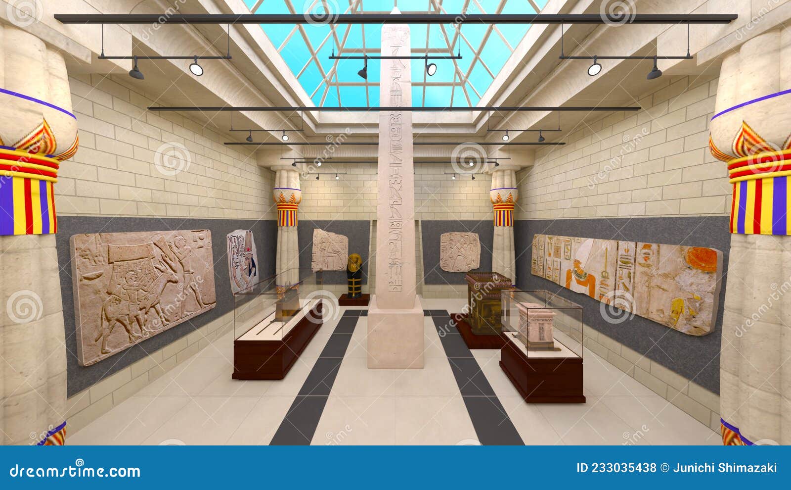 3D CG Rendering of the Museum Stock Illustration - Illustration of ...