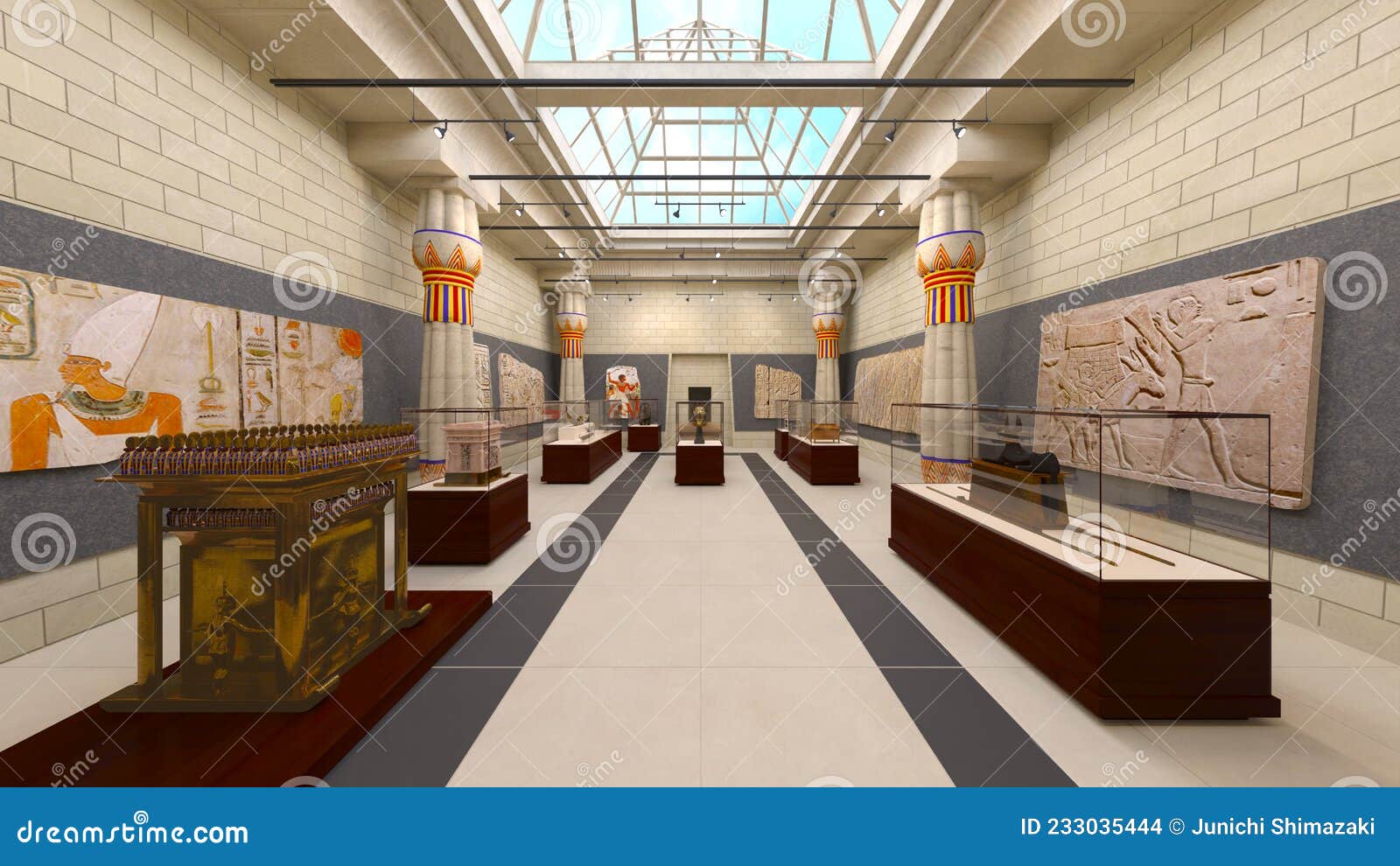 3D CG Rendering of the Museum Stock Illustration - Illustration of ...