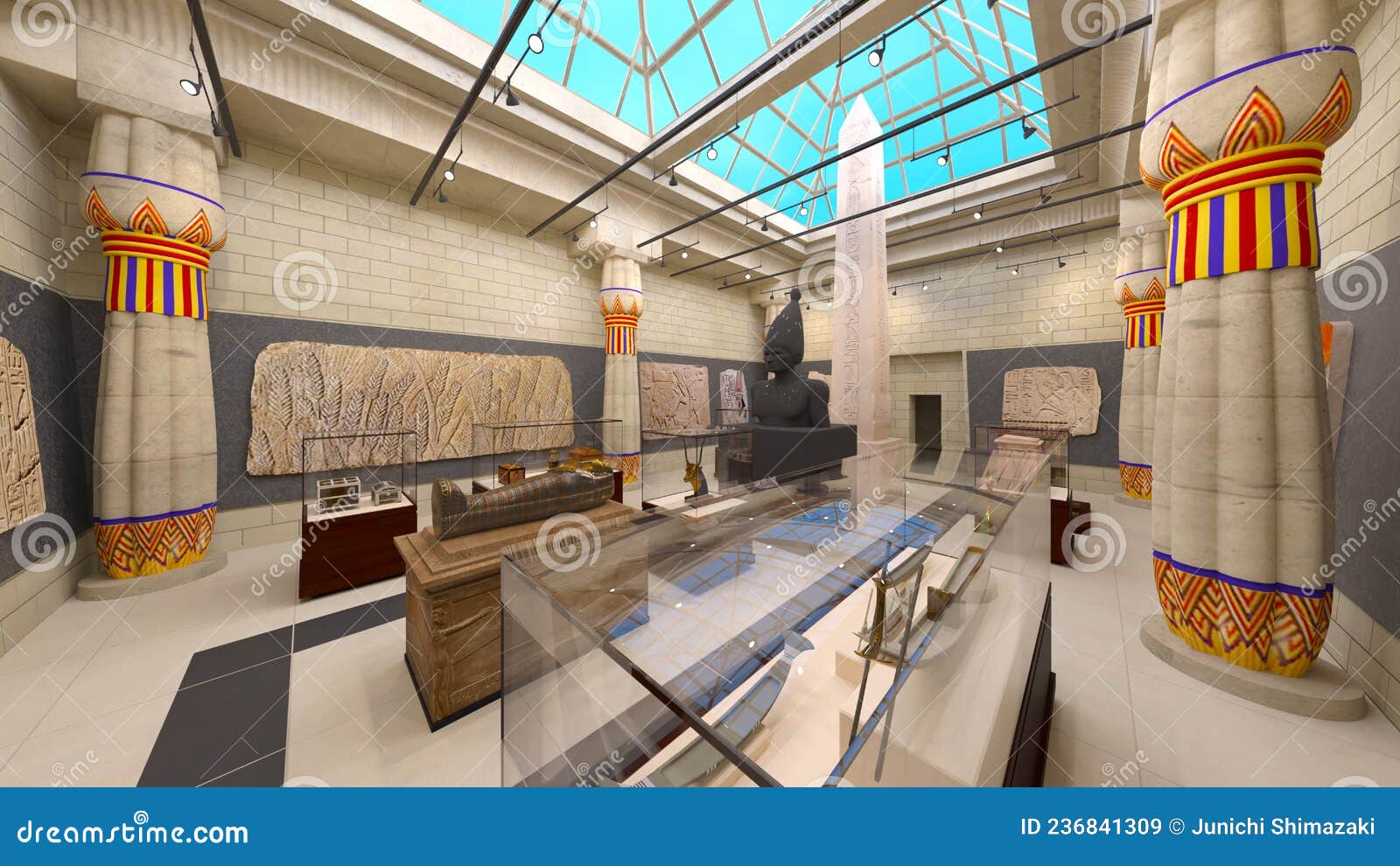 3D CG Rendering of the Museum Stock Illustration - Illustration of ...