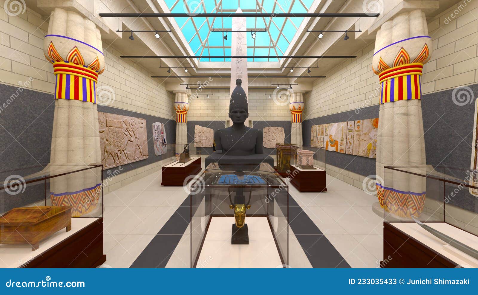 3D CG Rendering of the Museum Stock Illustration - Illustration of ...